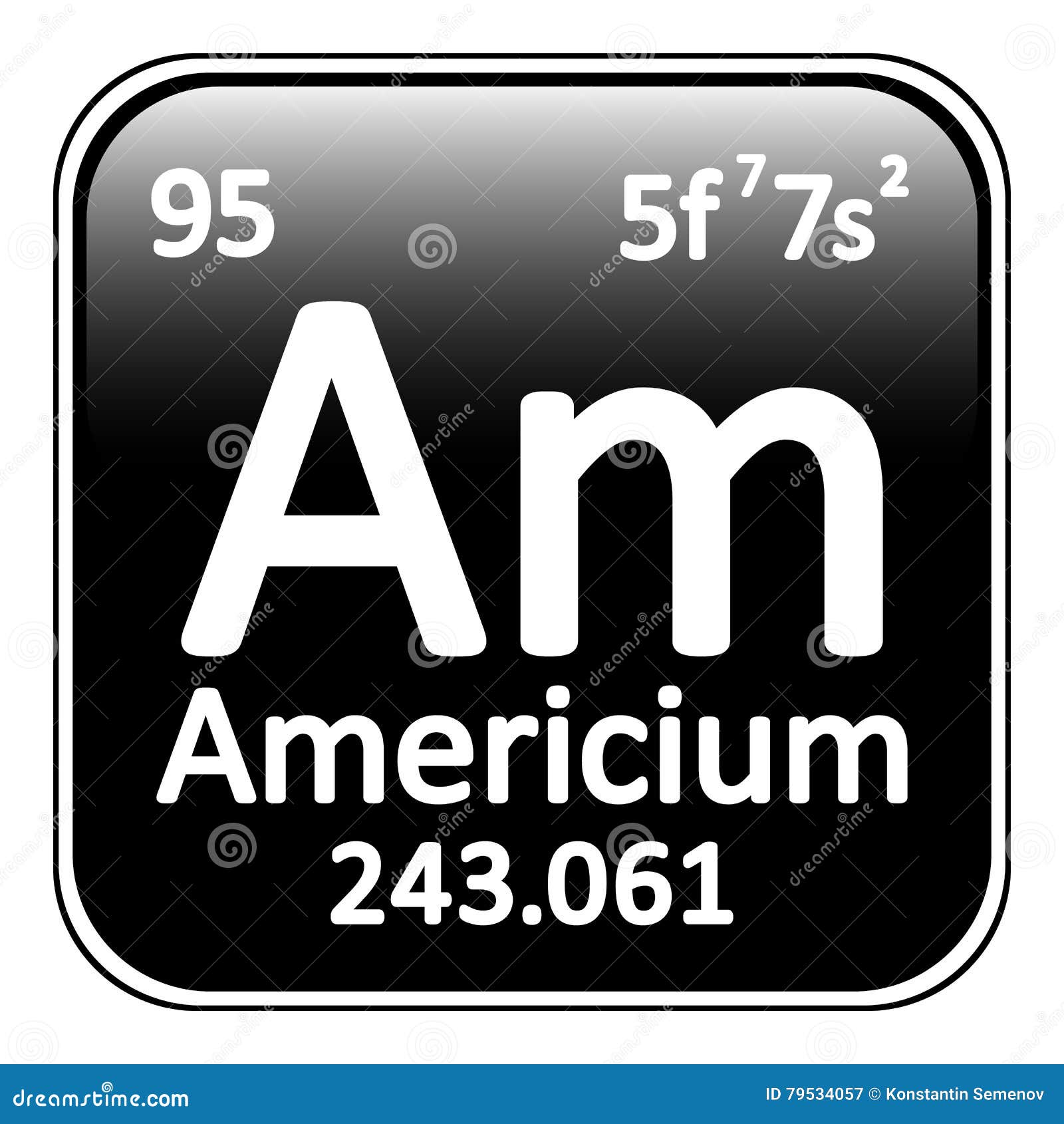 Periodic Table Element Americium Icon. Stock Illustration ...