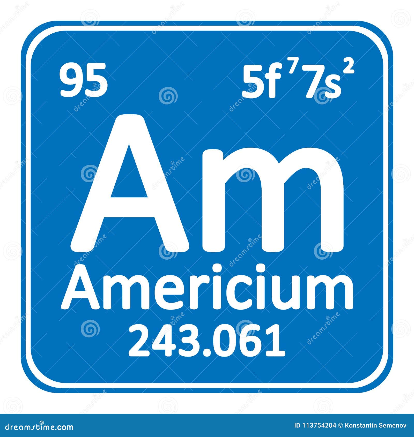 Periodic Table Element Americium Icon. Stock Illustration ...