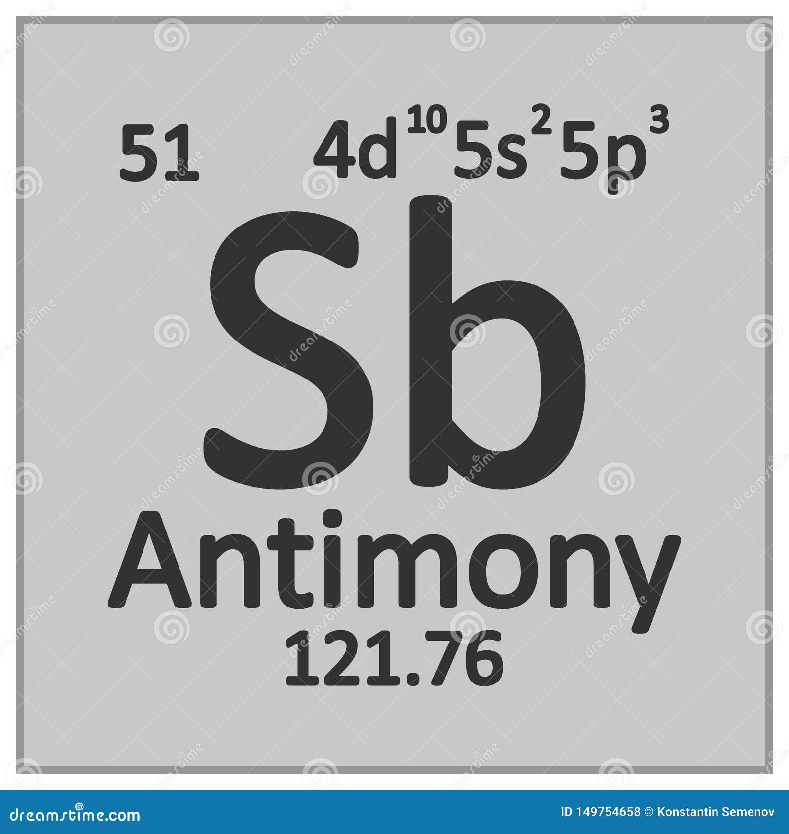 Periodic Table Element Antimony Icon Stock Illustration - Illustration ...
