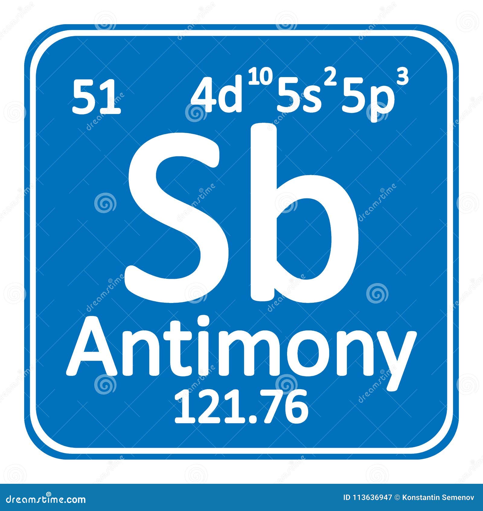 Periodic Table Element Antimony Icon. Stock Illustration - Illustration ...
