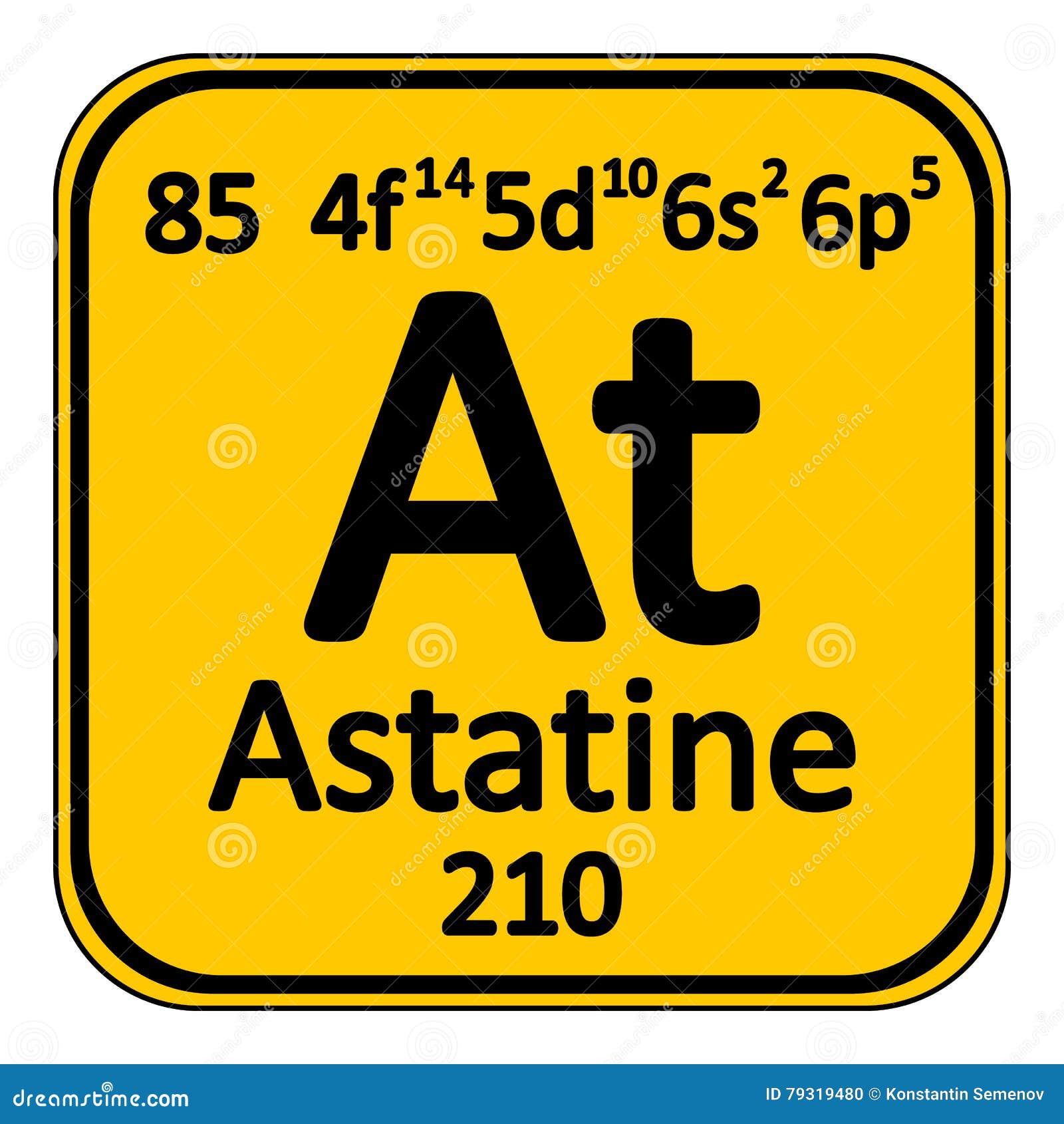 Periodic Table Element Astatine Icon. Stock Illustration - Illustration ...