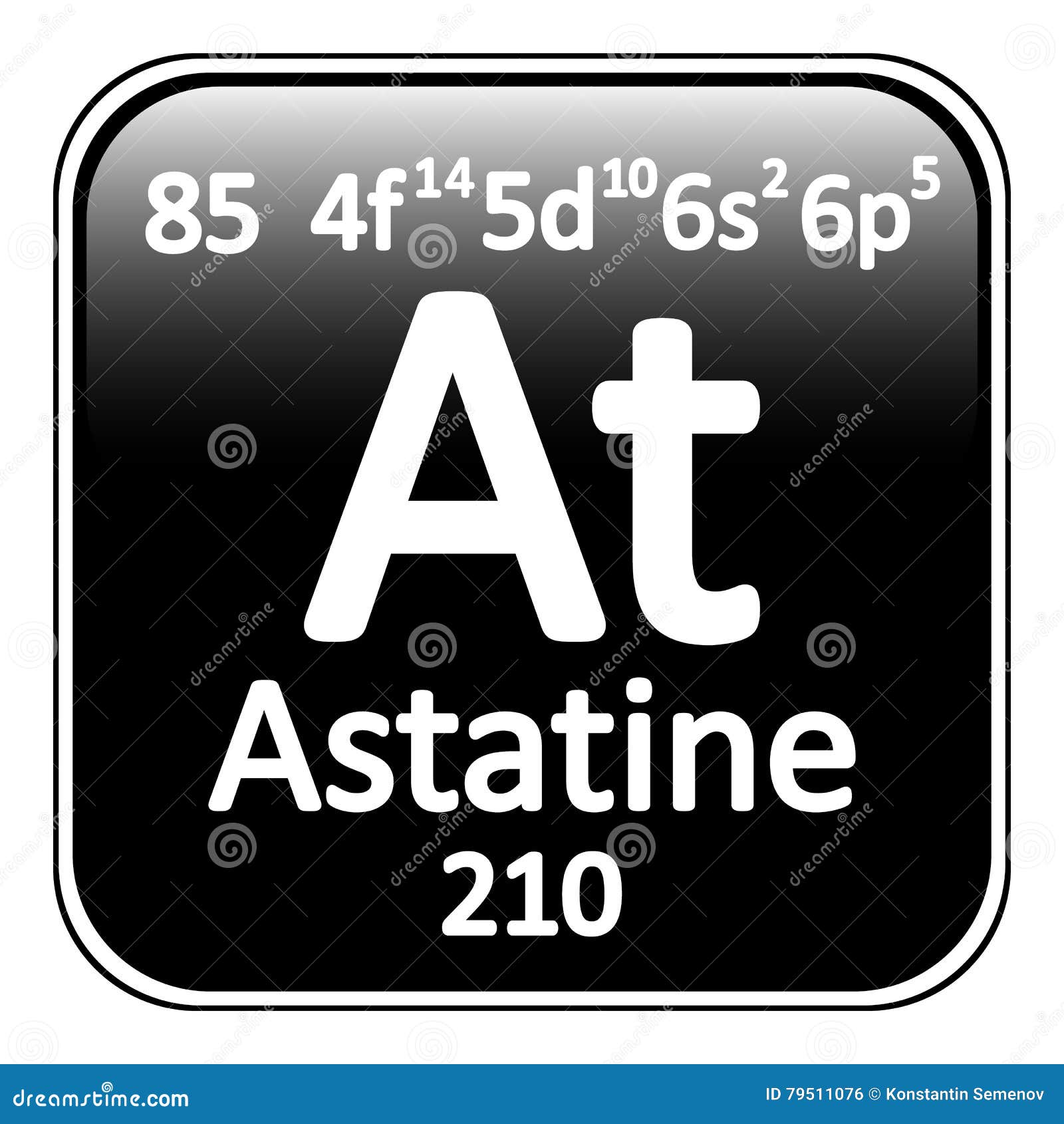 Periodic Table Element Astatine Icon. Stock Illustration - Illustration ...