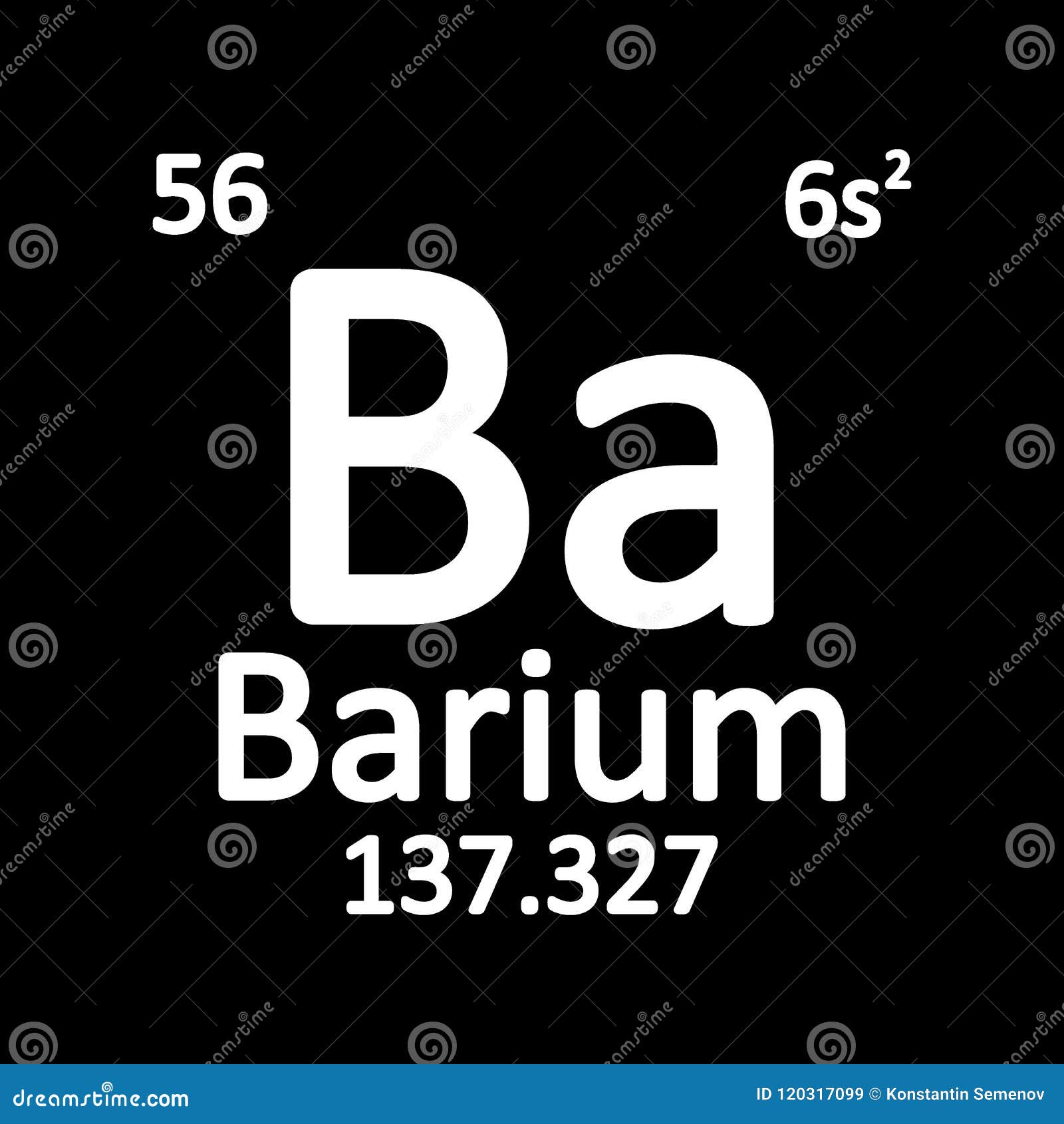 Barium Icon. Ba Chemical Element. Atomic Number 56. Mass 137.33. Green ...