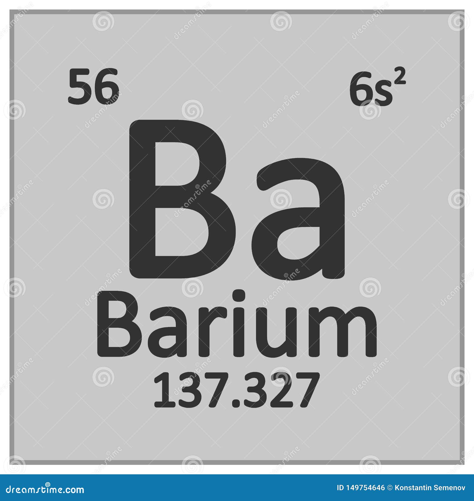 Barium Icon. Ba Chemical Element. Atomic Number 56. Mass 137.33. Vector ...