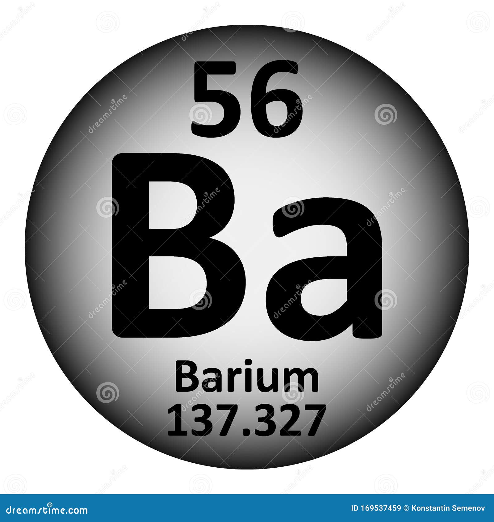Barium Icon. Ba Chemical Element. Atomic Number 56. Mass 137.33. Vector ...