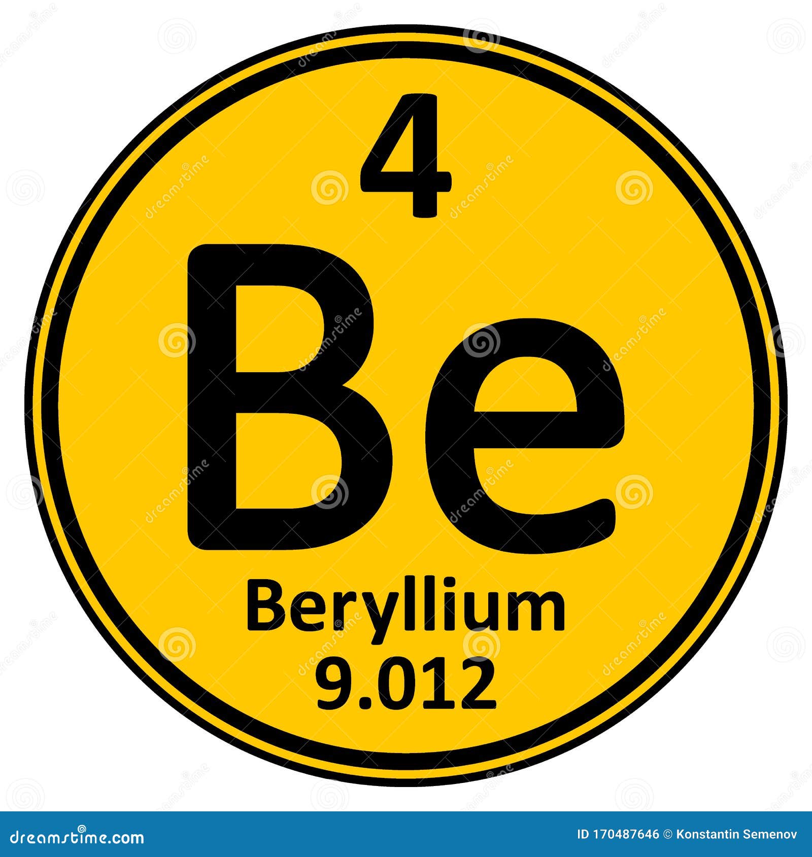 Periodic Table Element Beryllium Icon Stock Illustration - Illustration ...