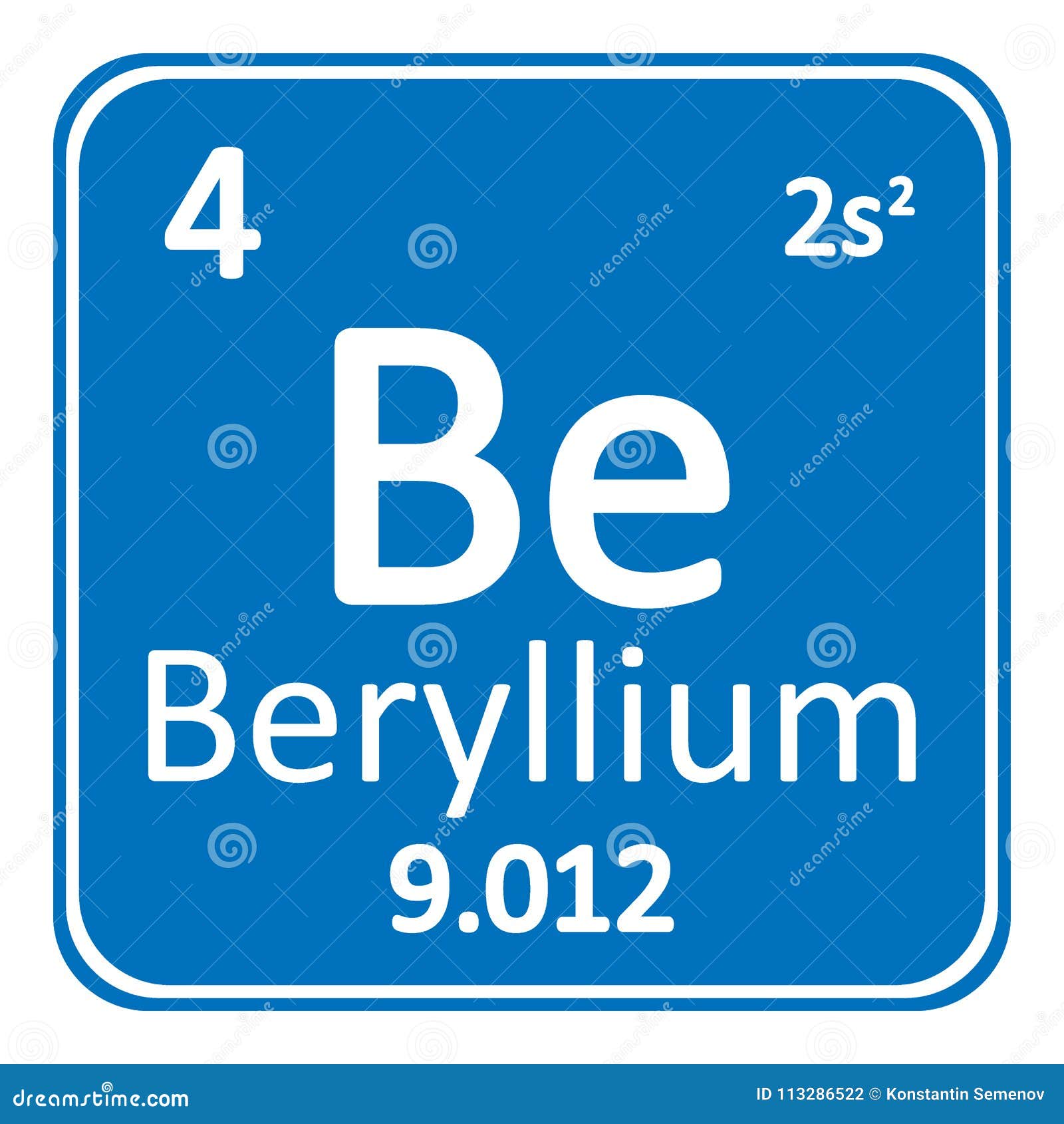 Periodic Table Element Beryllium Icon. Stock Illustration ...