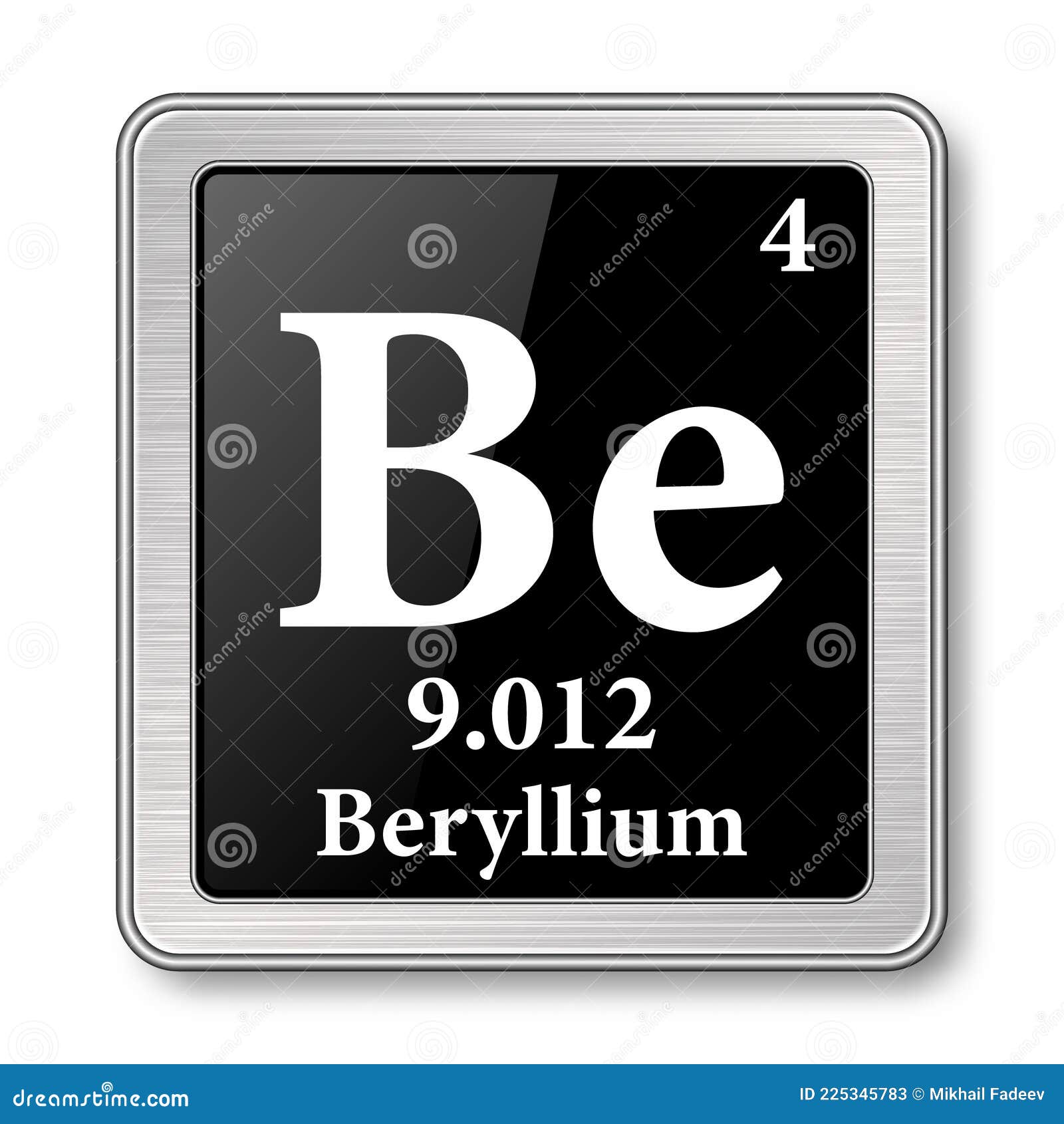 Beryllium Symbol - Be. Element Of The Periodic Table On White Ball With ...
