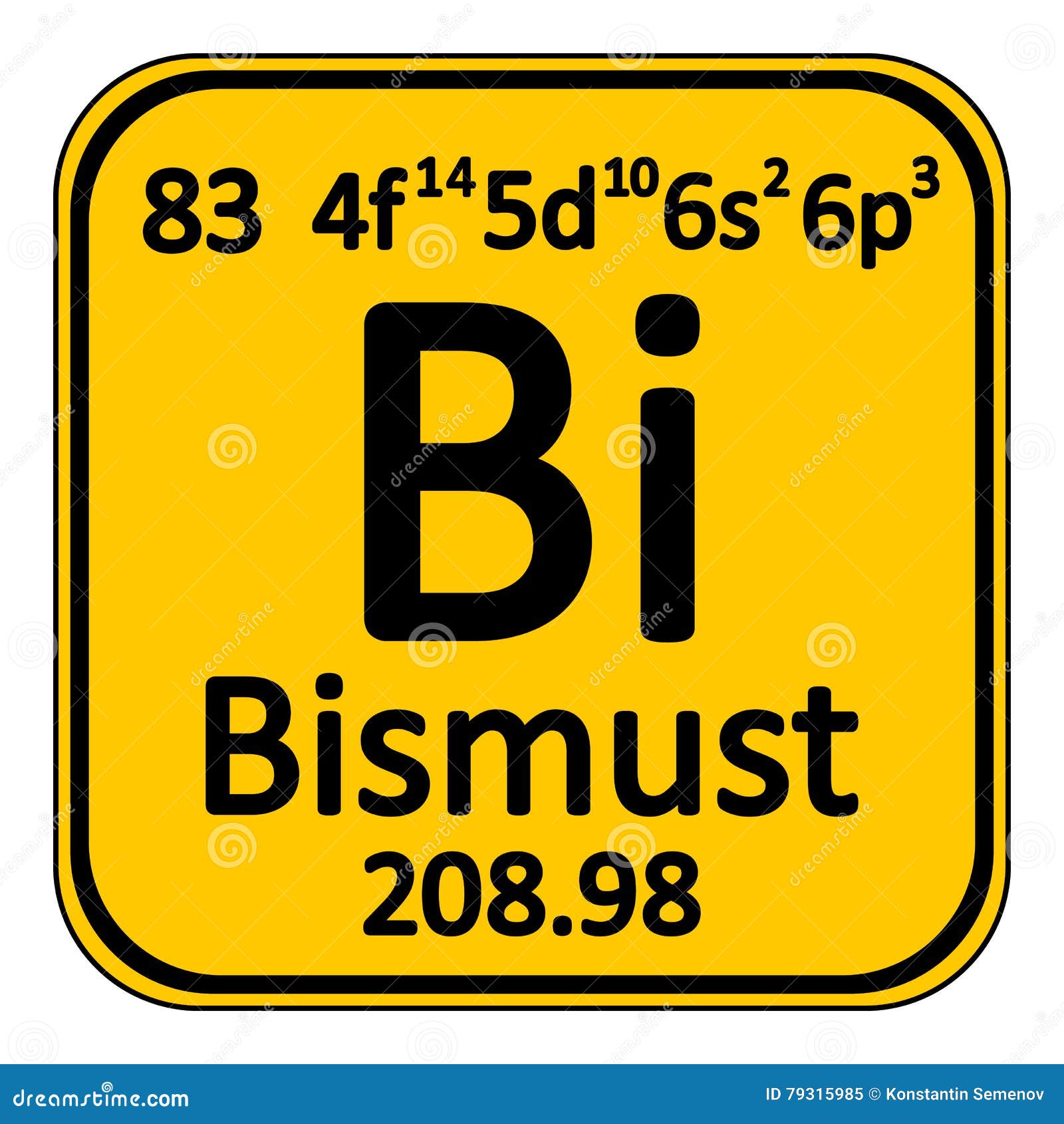 Bismuthum Chemical Element. Concept Of Periodic Table. Cartoon Vector ...