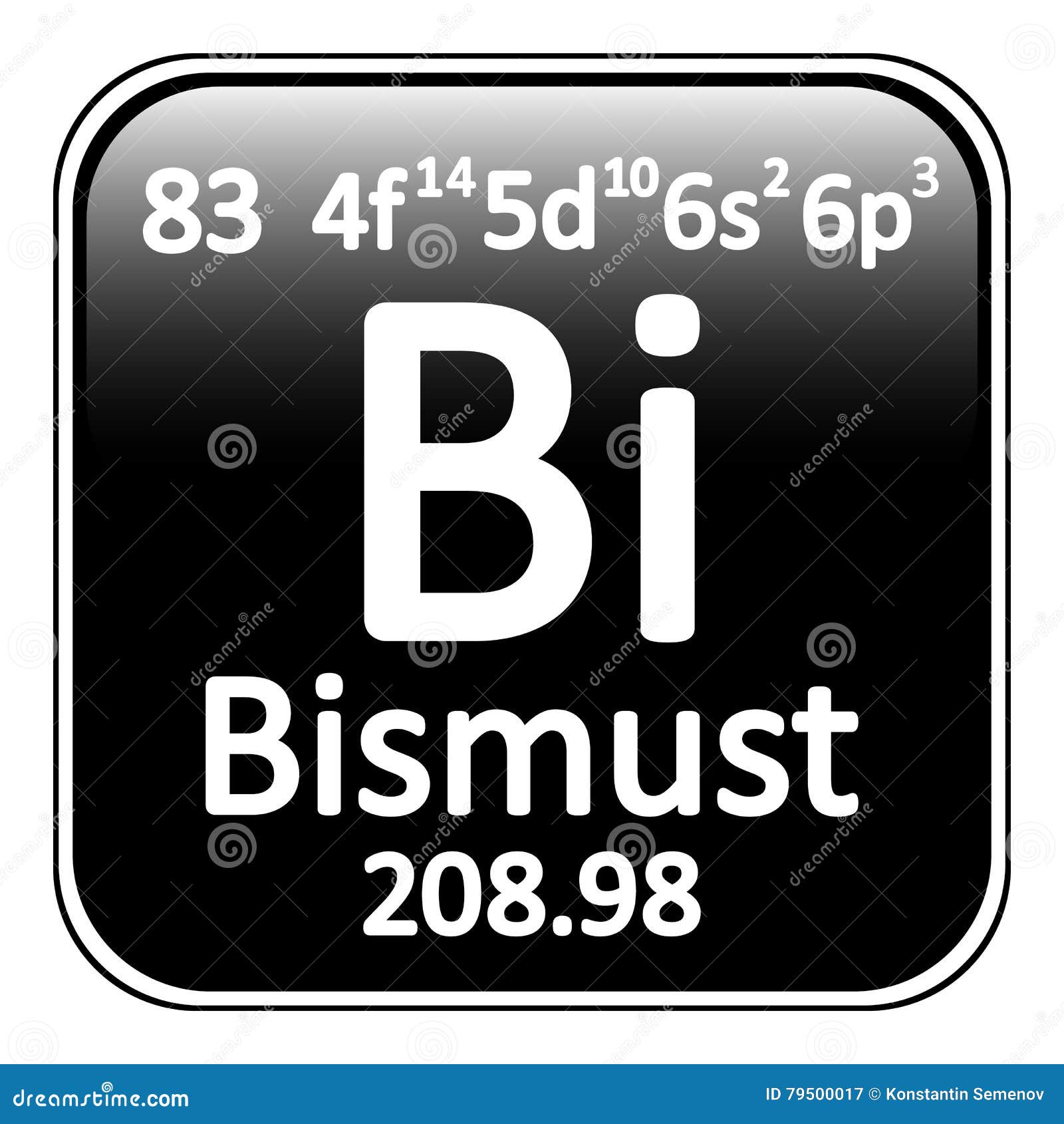 Bismuthum Chemical Element. Concept Of Periodic Table. Cartoon Vector ...