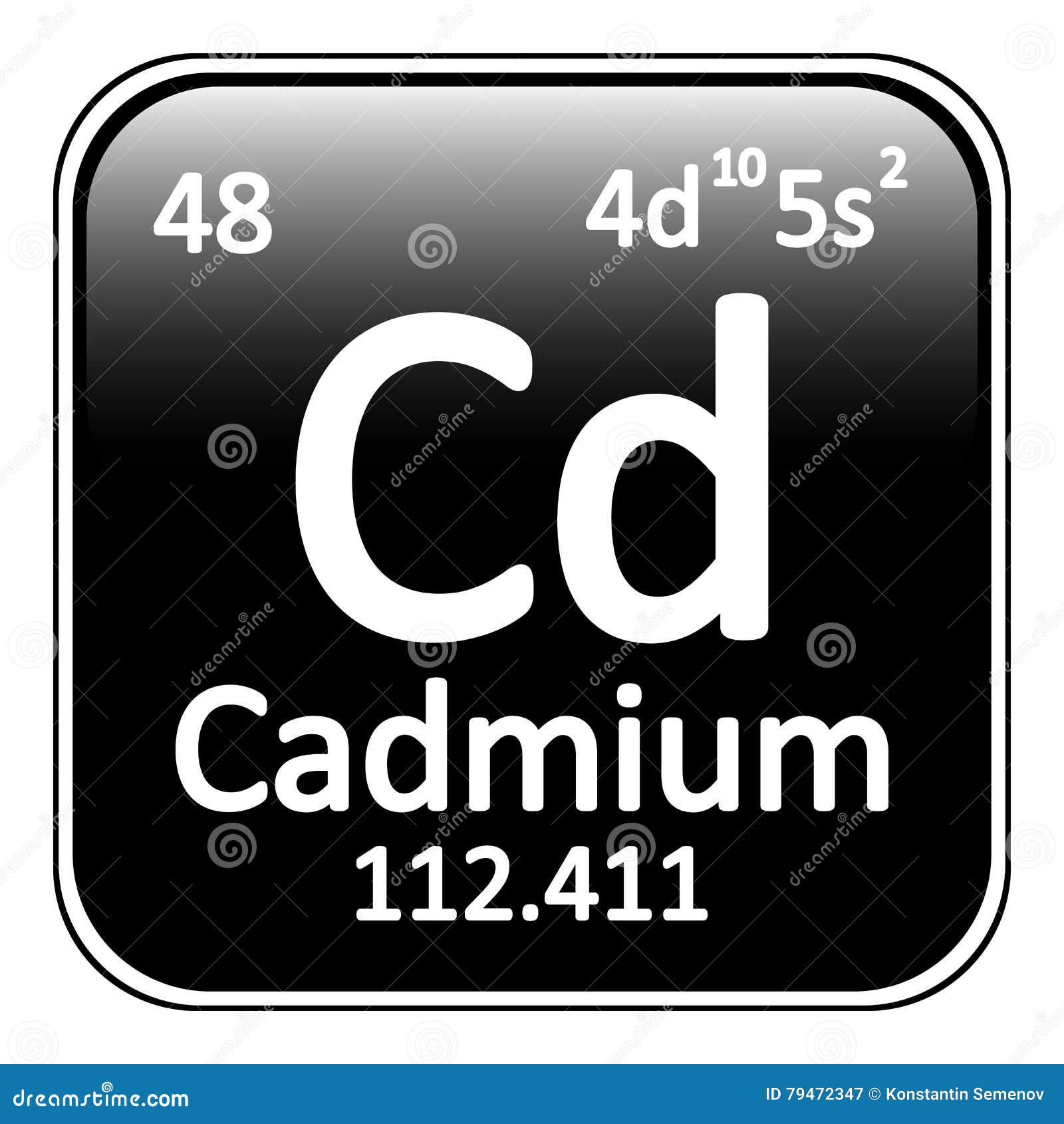 Periodic Table Element Cadmium Icon. Stock Illustration - Illustration ...