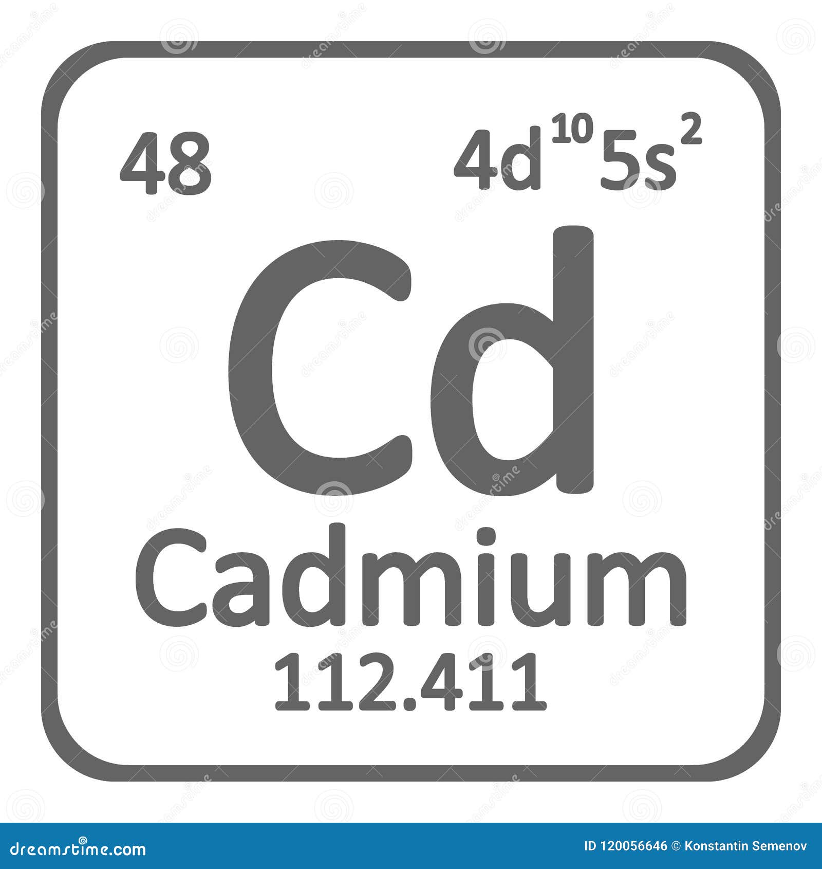 Periodic Table Element Cadmium Icon. Stock Illustration - Illustration ...
