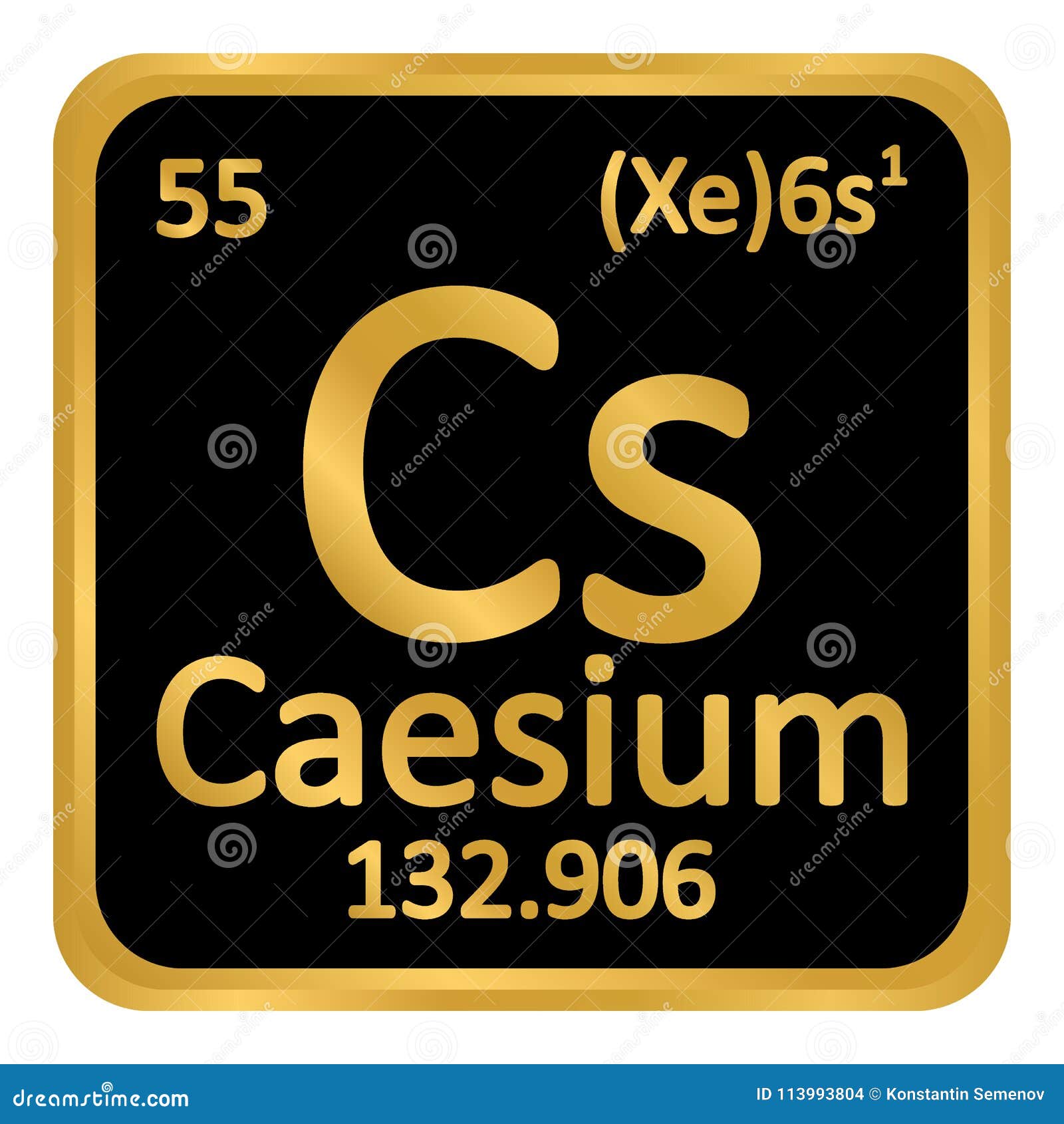 Periodic Table Element Caesium Icon. Stock Illustration - Illustration ...