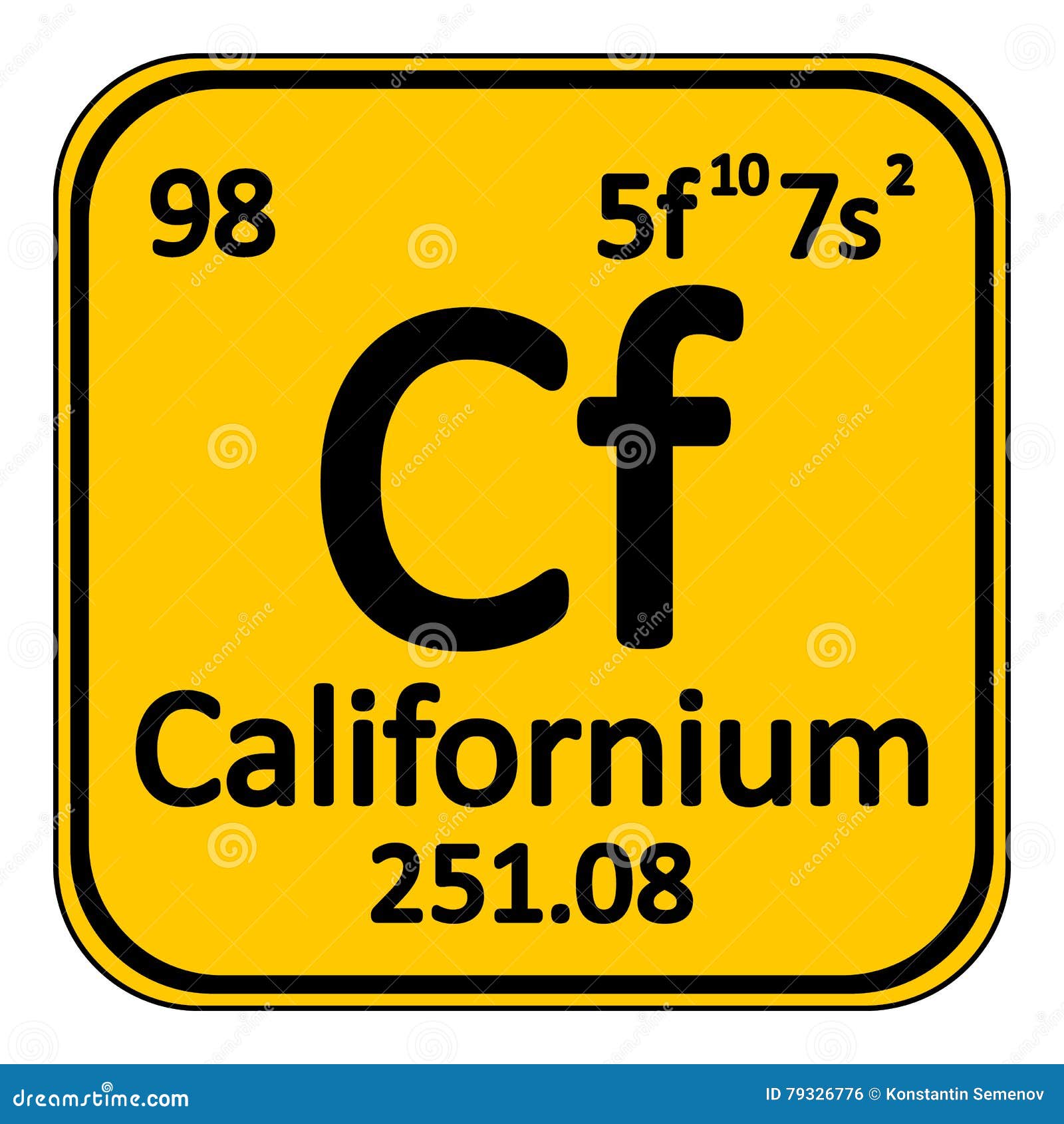 Periodic Table Element Californium Icon. Stock Illustration ...