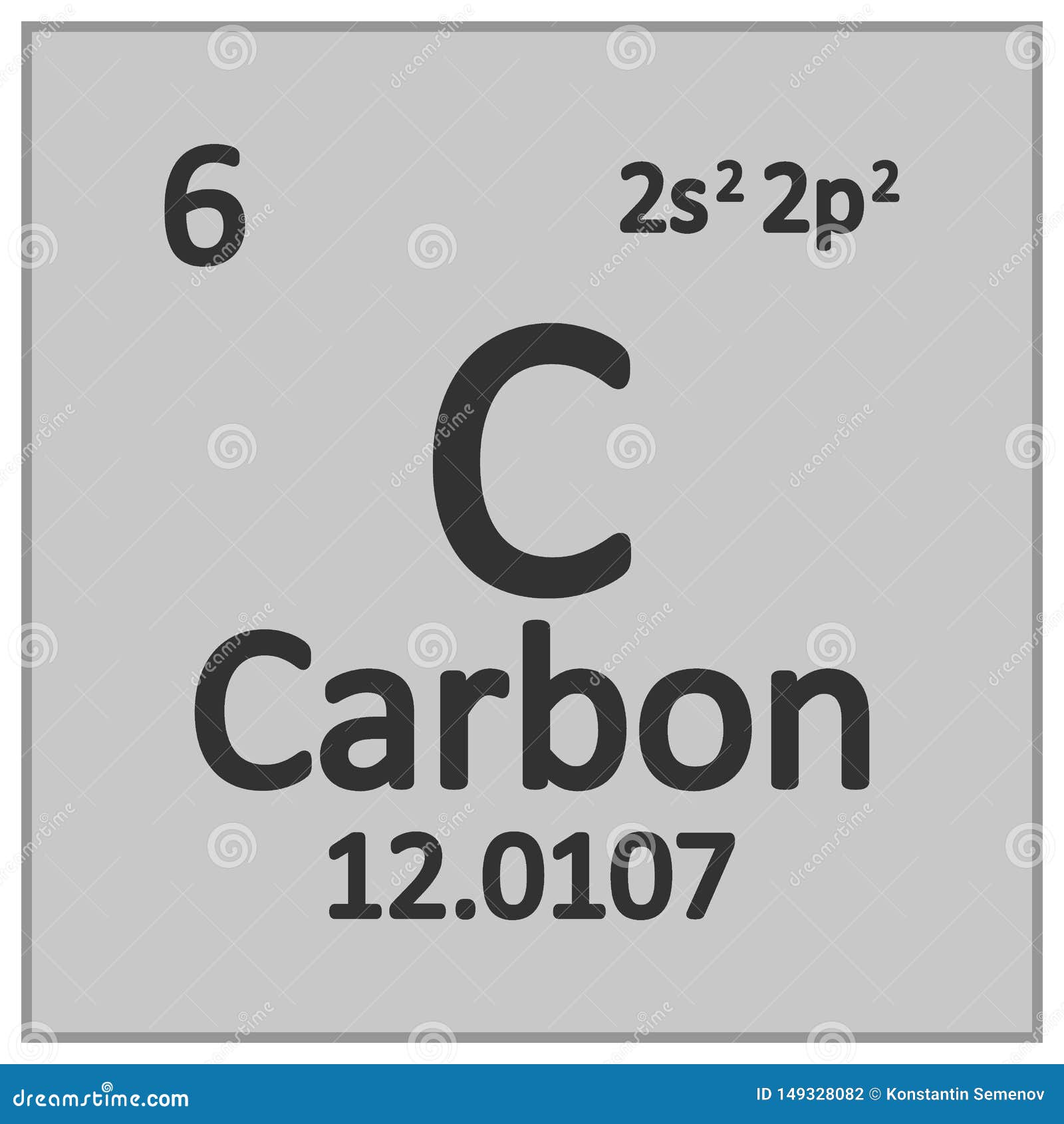 Button With Carboneum. Chemical Element. Periodic Table Of Mendeleev ...