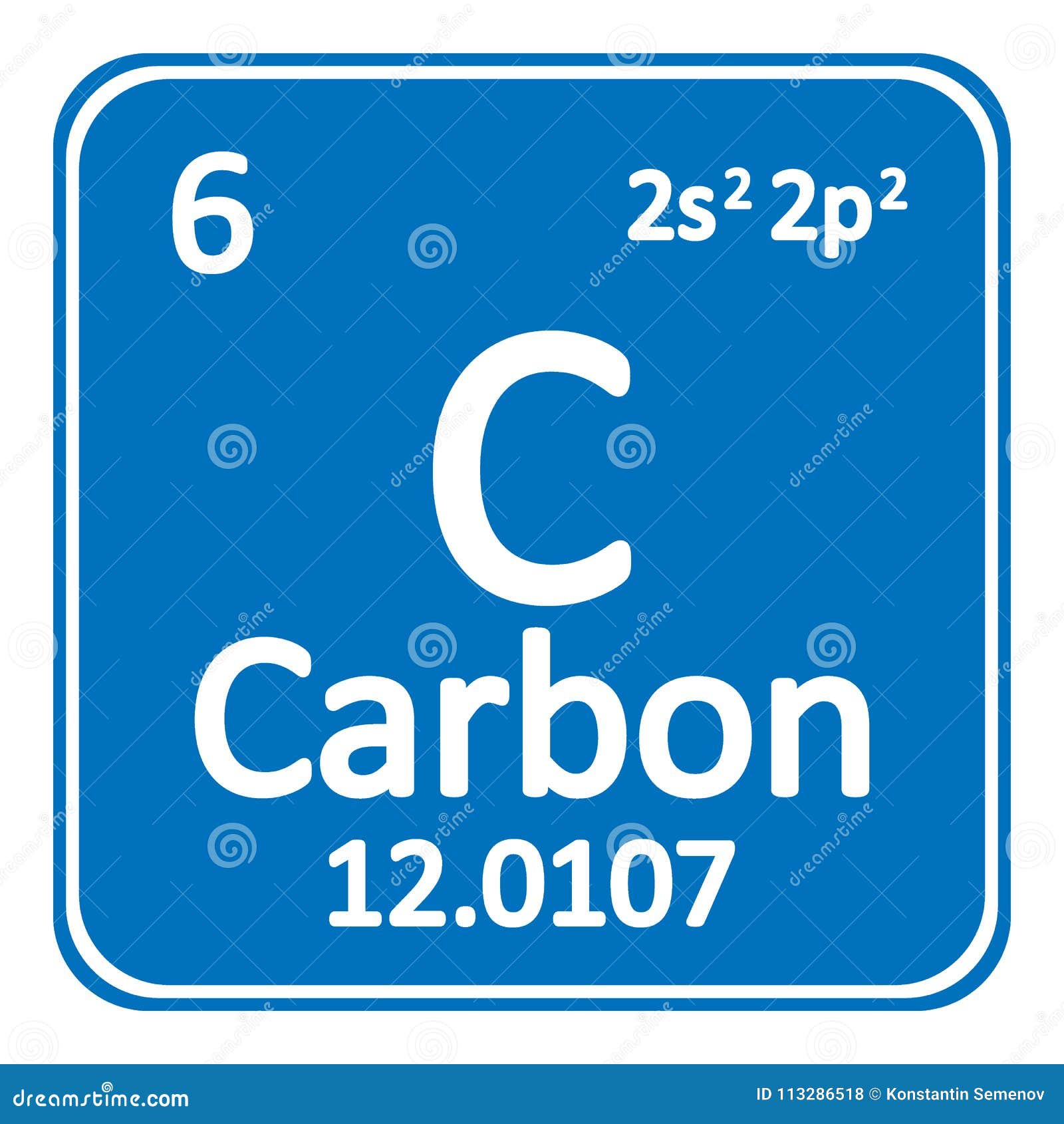 Periodic Table Element Carbon Icon. Stock Illustration - Illustration ...