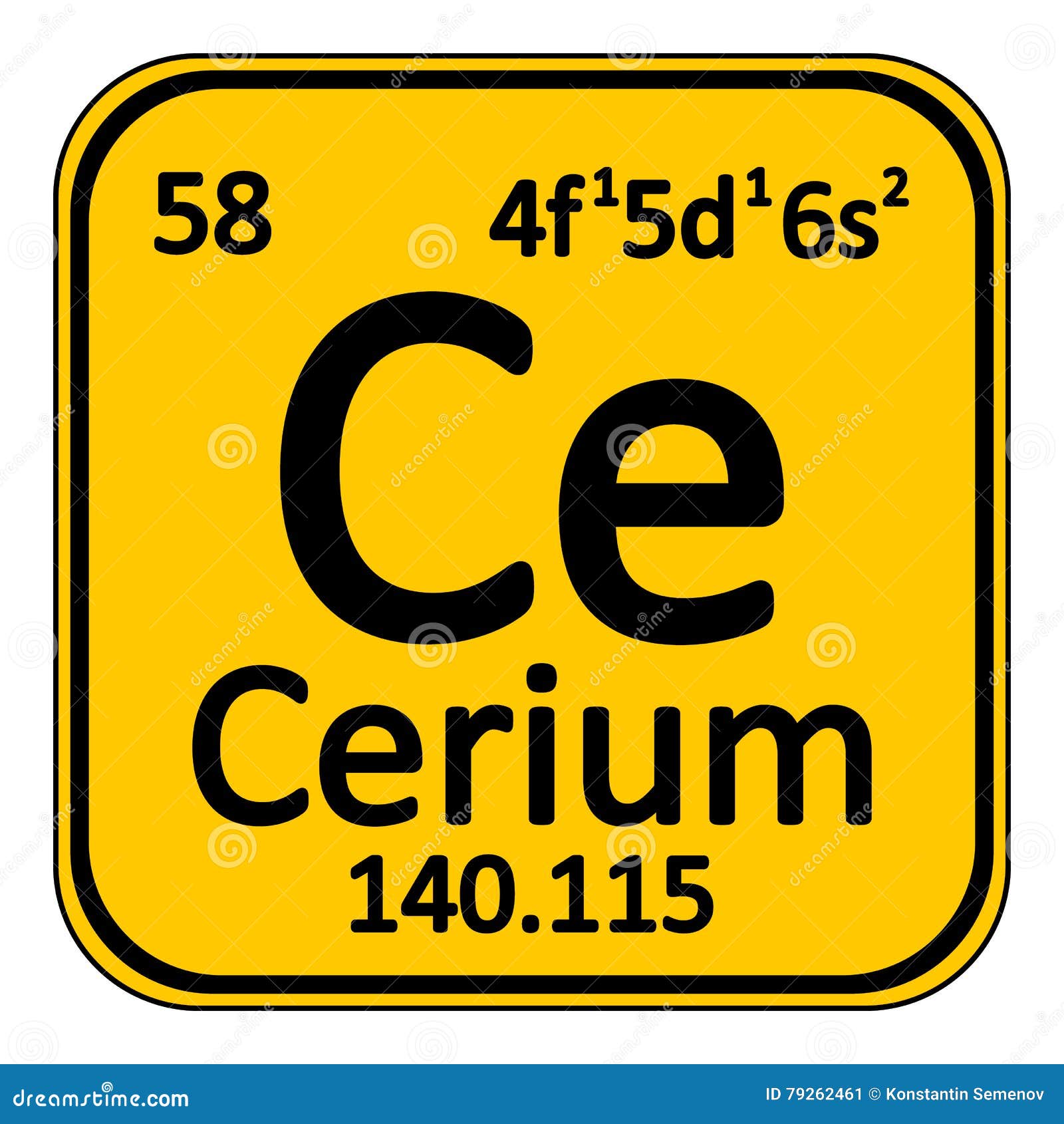 Periodic Table Element Cerium Icon. Stock Illustration - Illustration ...