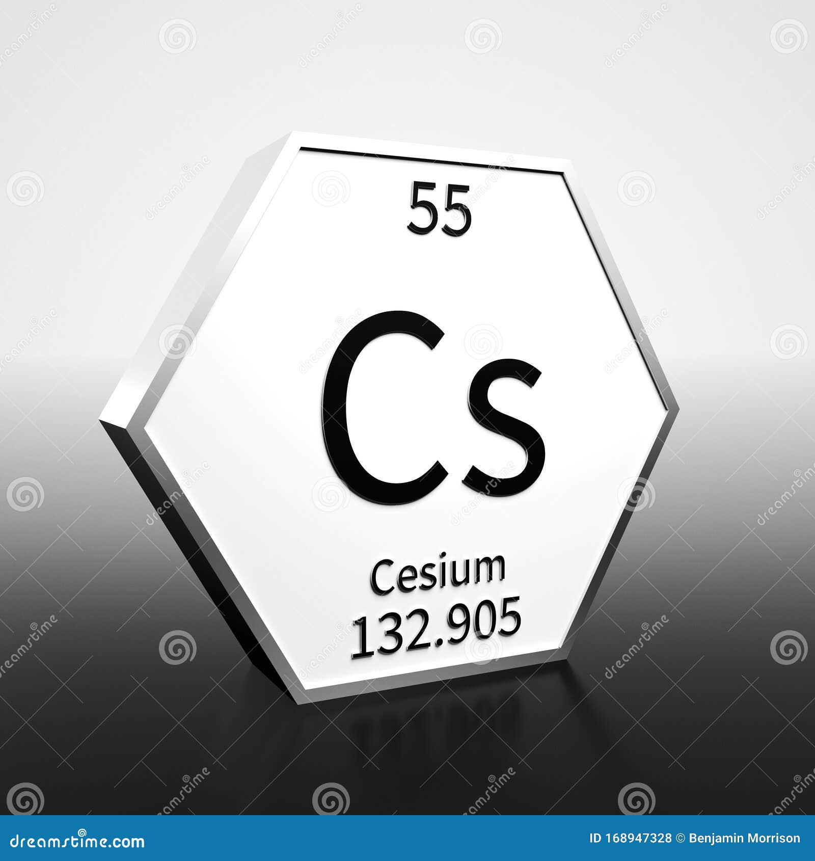 Cesium Cs Block On The Pile Of Periodic Table Of The Chemical Elements ...