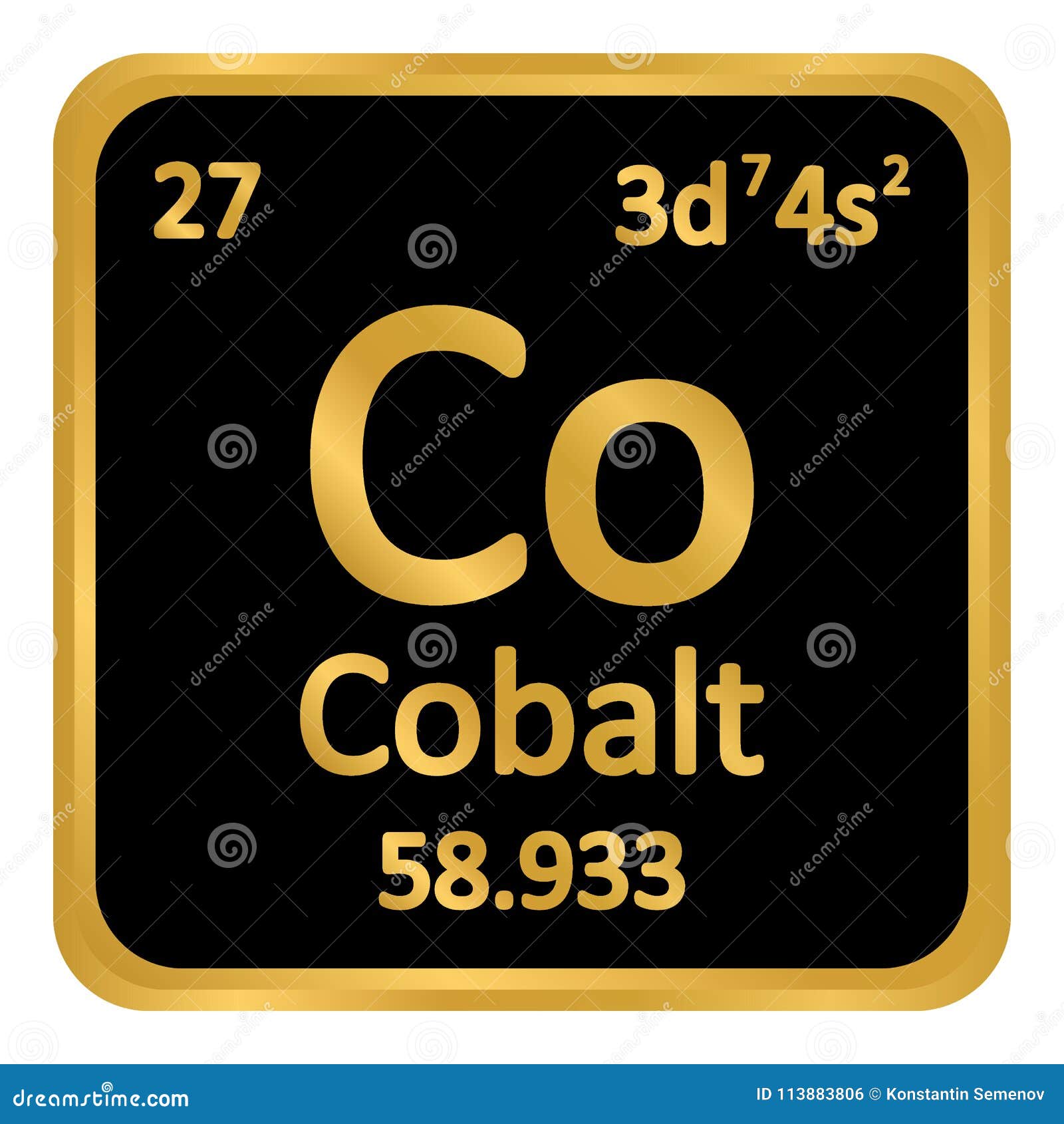 Periodic Table Element Cobalt Icon. Stock Illustration - Illustration ...