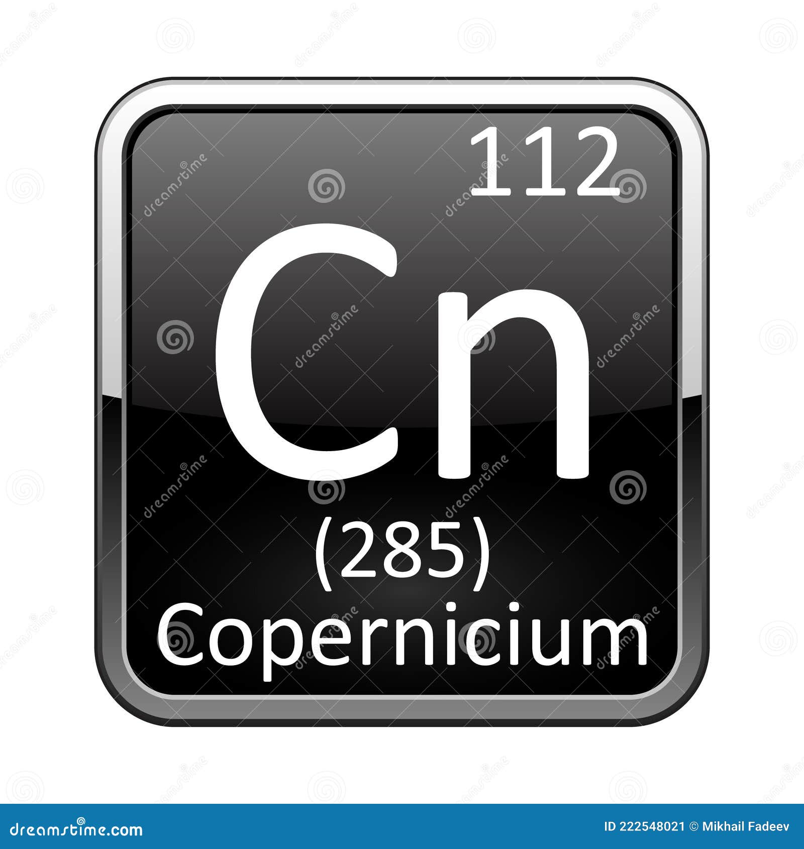 Copernicium Symbol. Chemical Element Of The Periodic Table. Vector ...