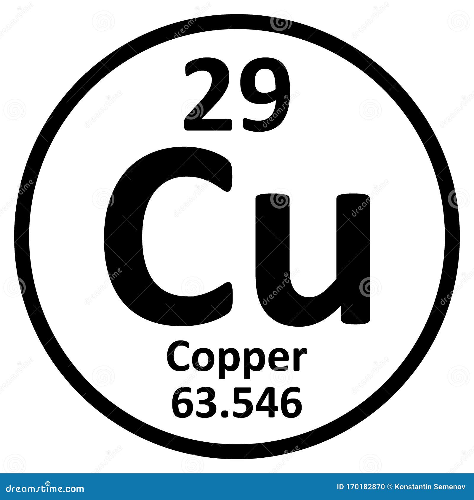 Element Copper, On The Periodic Table Of Elements, Element Symbol Cu ...