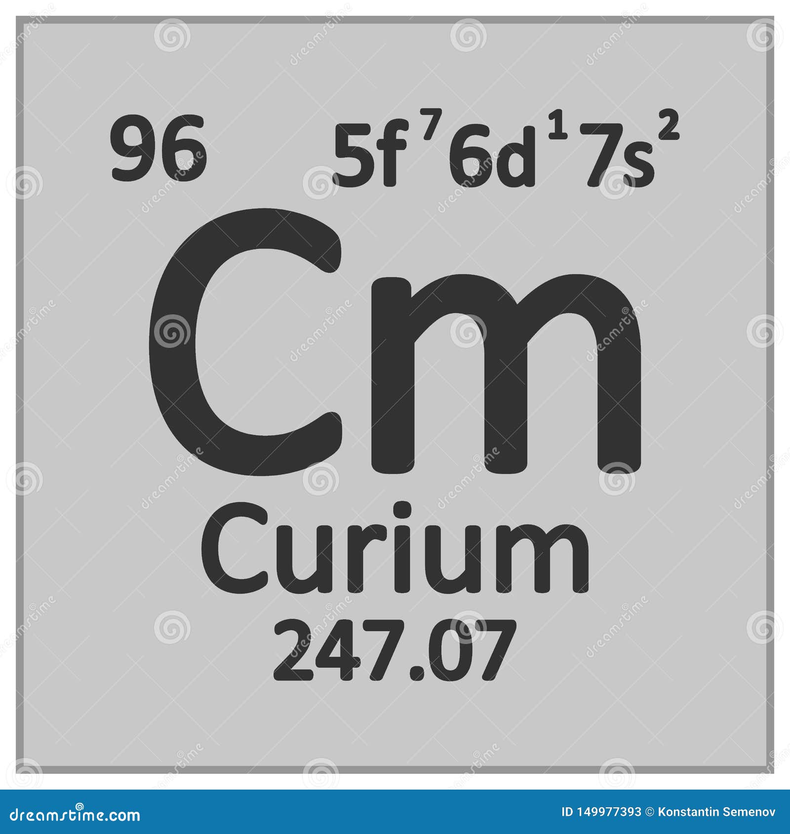 Periodic Table Element Curium Icon Stock Illustration - Illustration of ...
