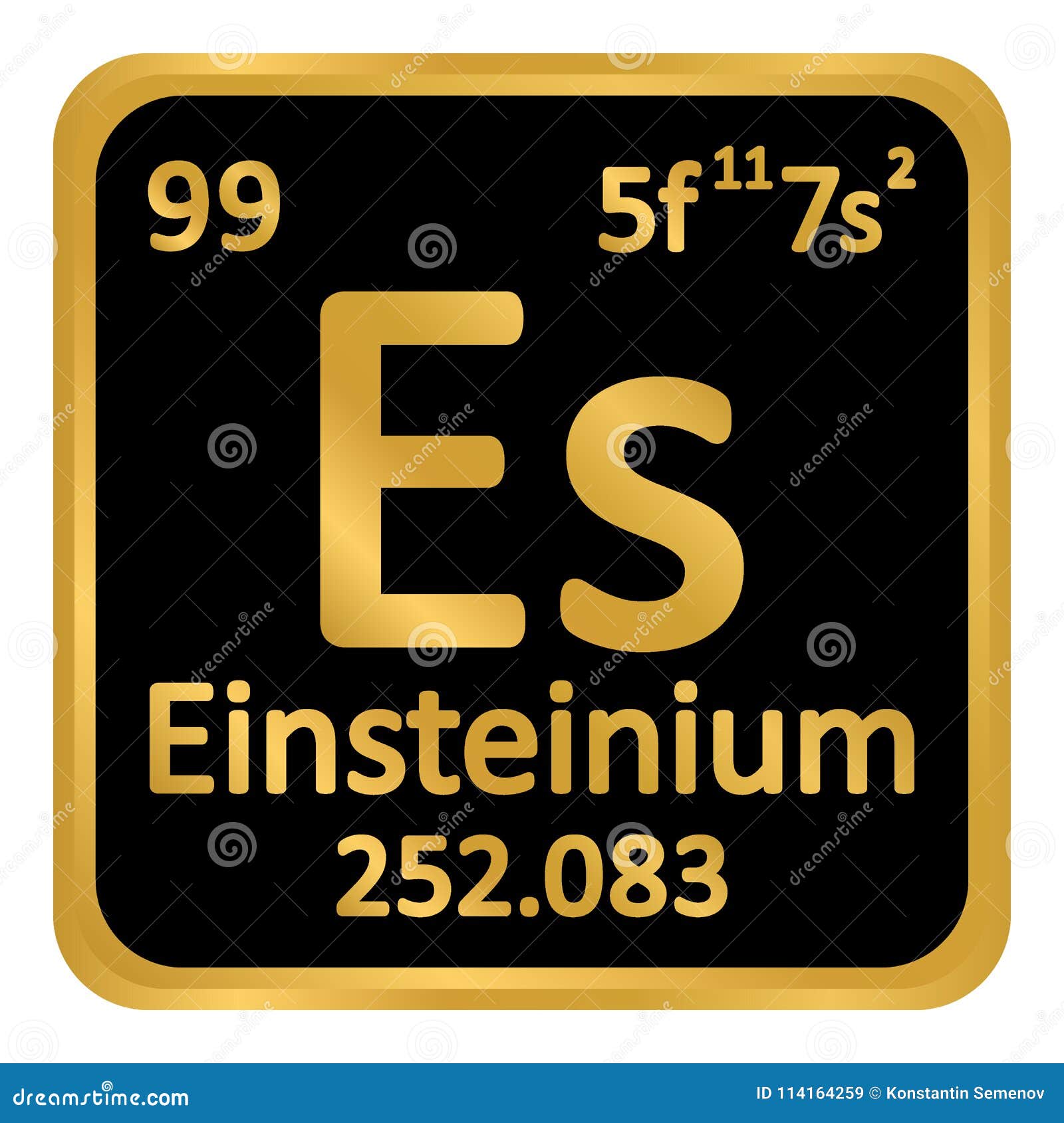Einsteinium Vector Laboratory Chemical Element Symbol Atom Sign ...
