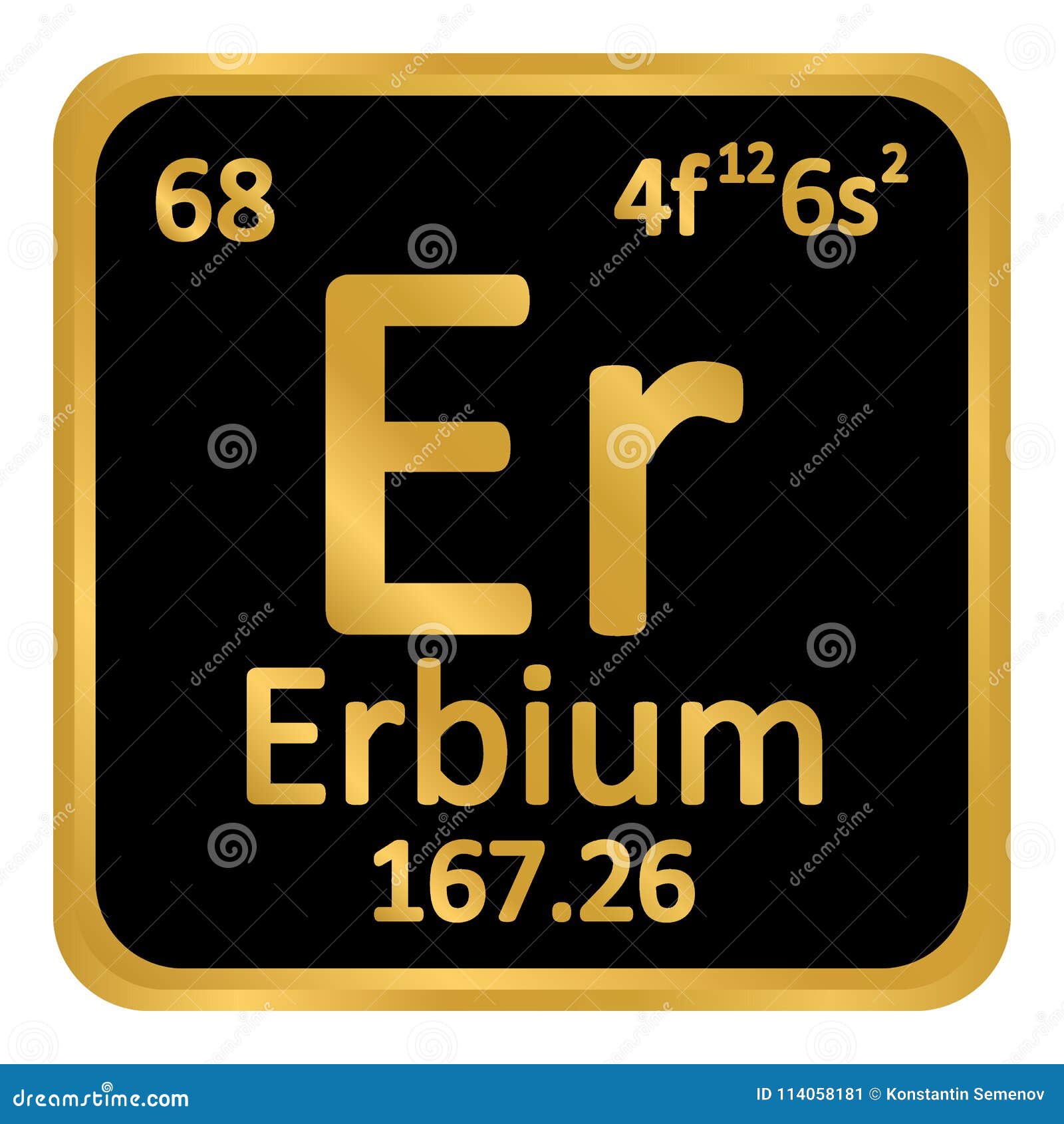 Periodic Table Element Erbium Icon. Royalty-Free Cartoon ...