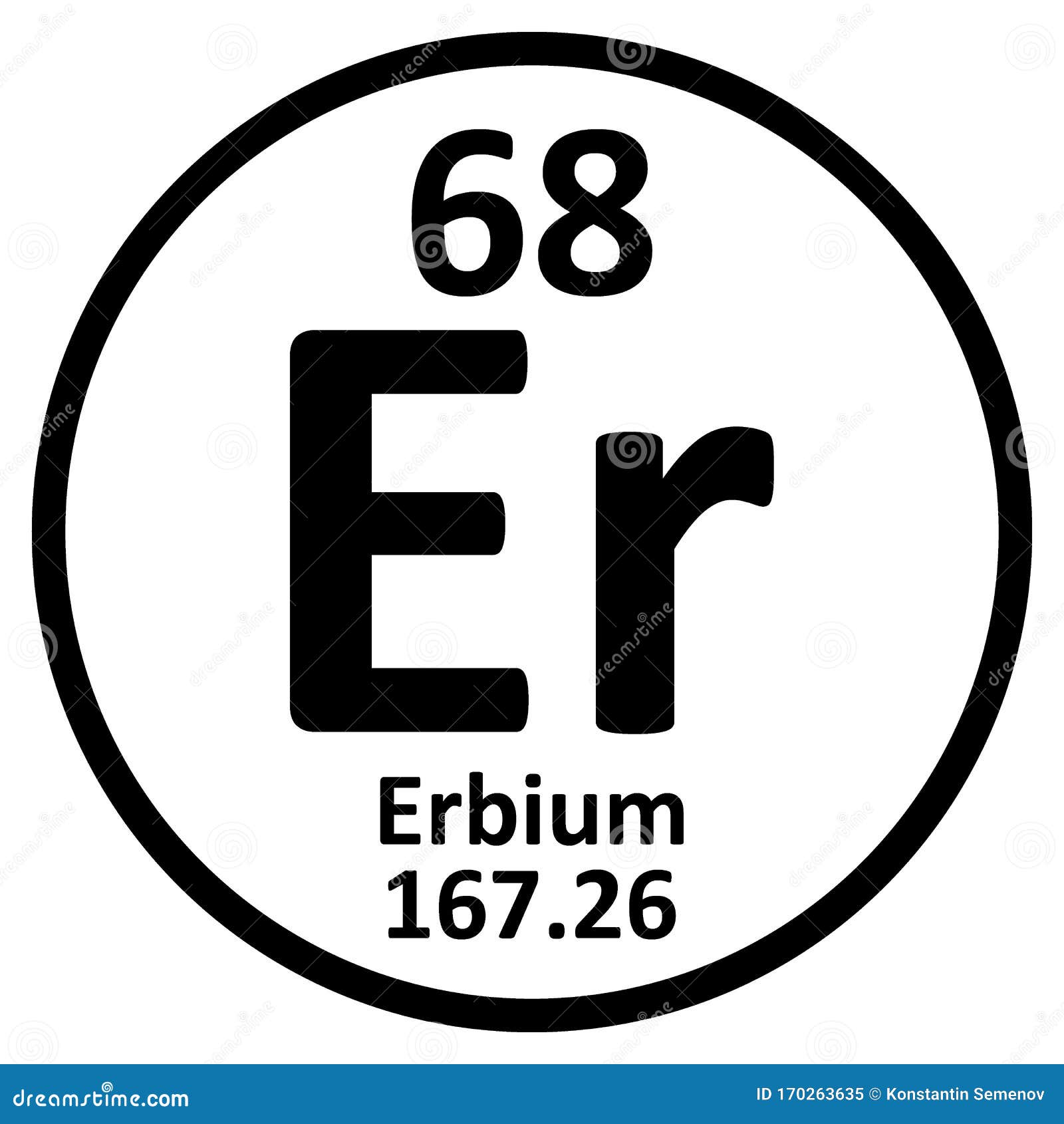Periodic Table Element Erbium Icon Stock Illustration - Illustration of ...
