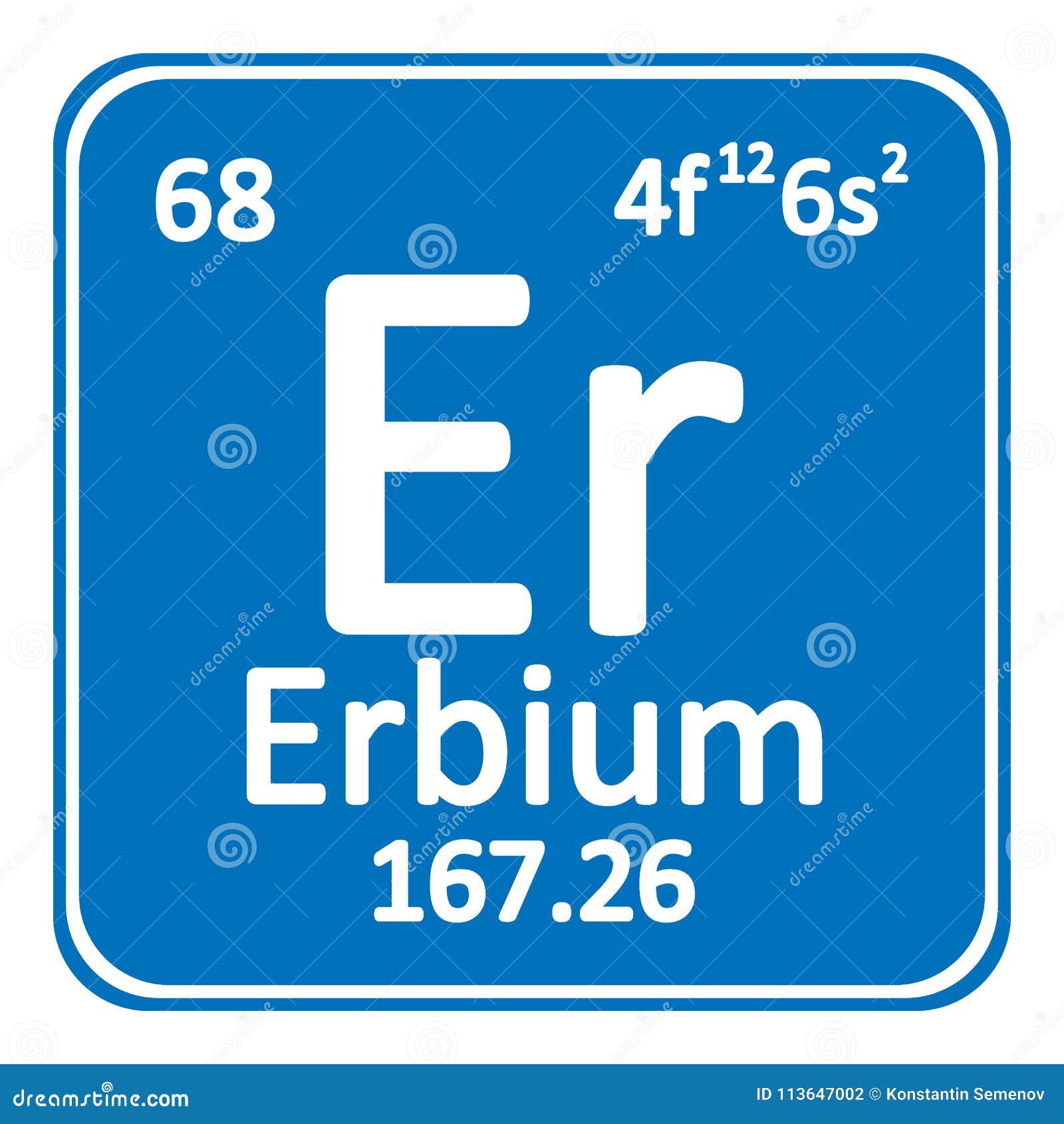Periodic Table Element Erbium Icon. Royalty-Free Illustration ...