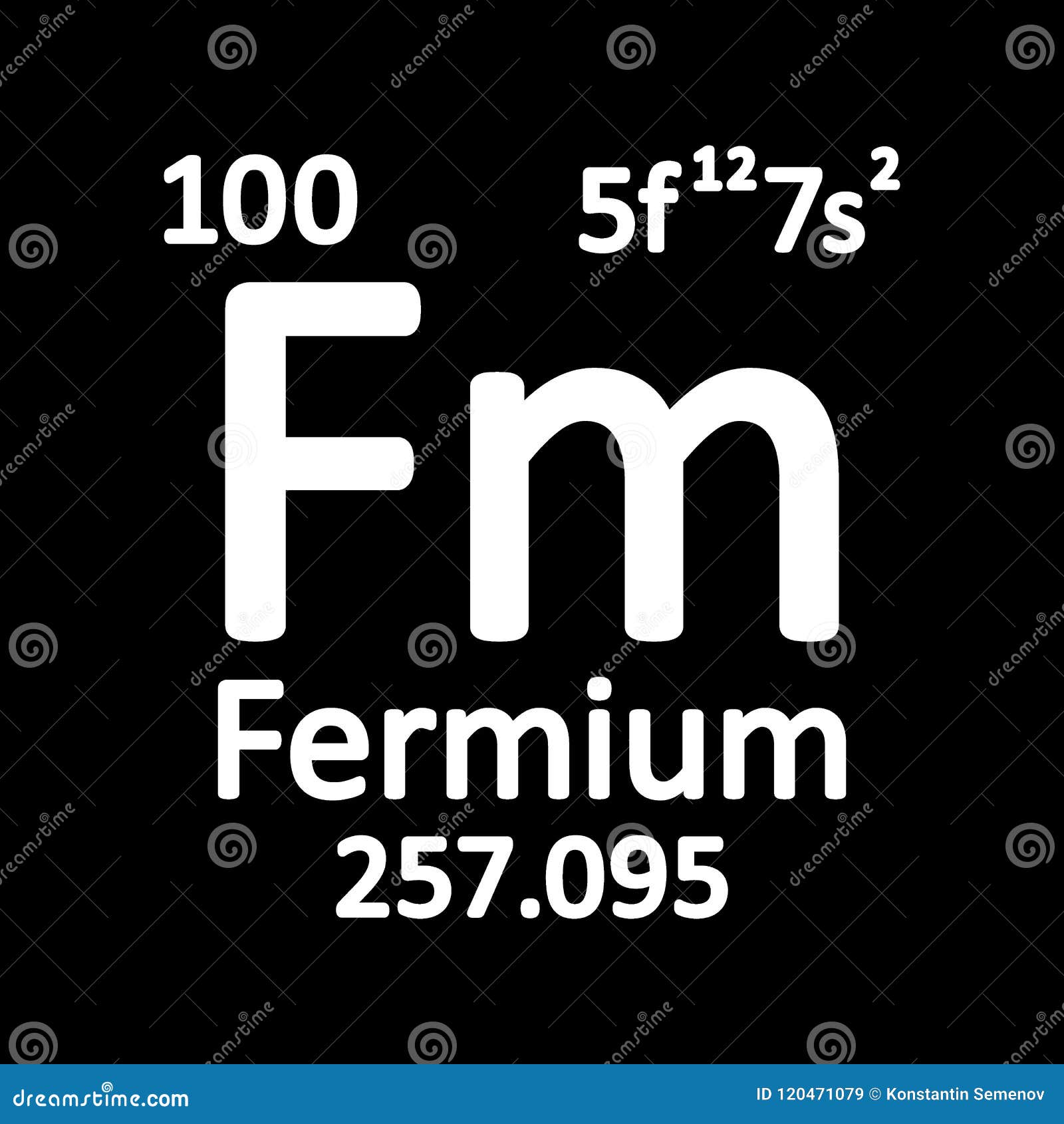 Periodic Table Element Fermium Icon. Stock Illustration - Illustration ...