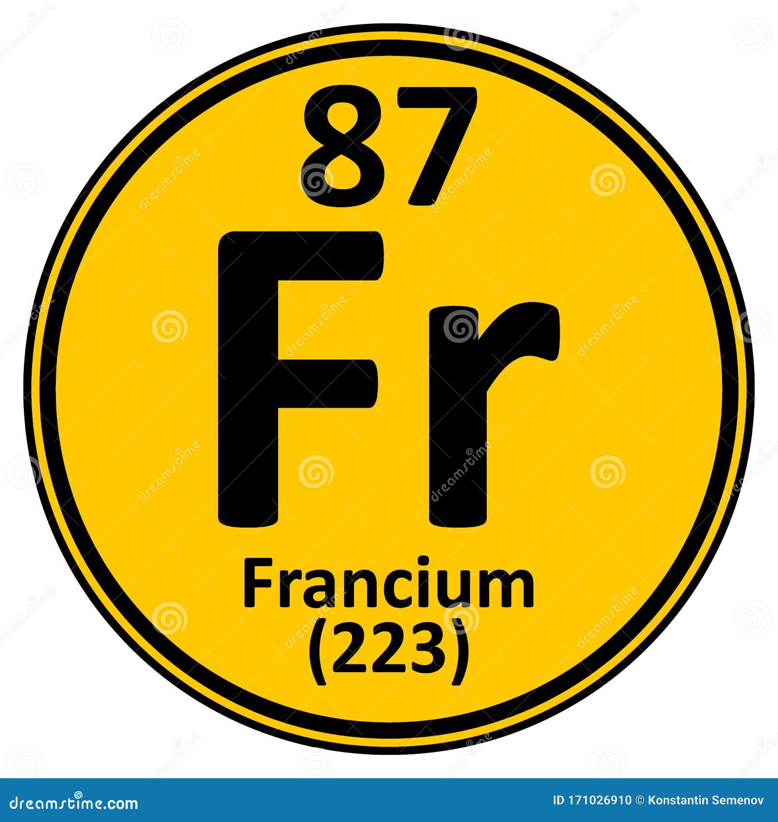 Francium. Alkali Metals. Chemical Element Of Mendeleev\'s Periodic ...
