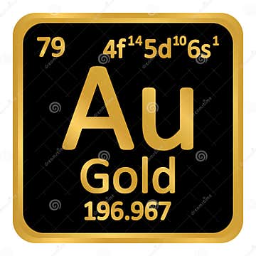 Periodic Table Element Gold Icon. Stock Illustration - Illustration of ...