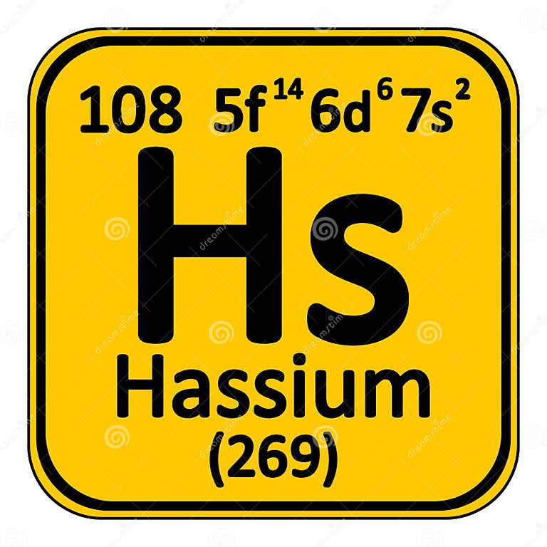 Periodic Table Element Hassium Icon. Stock Illustration - Illustration ...