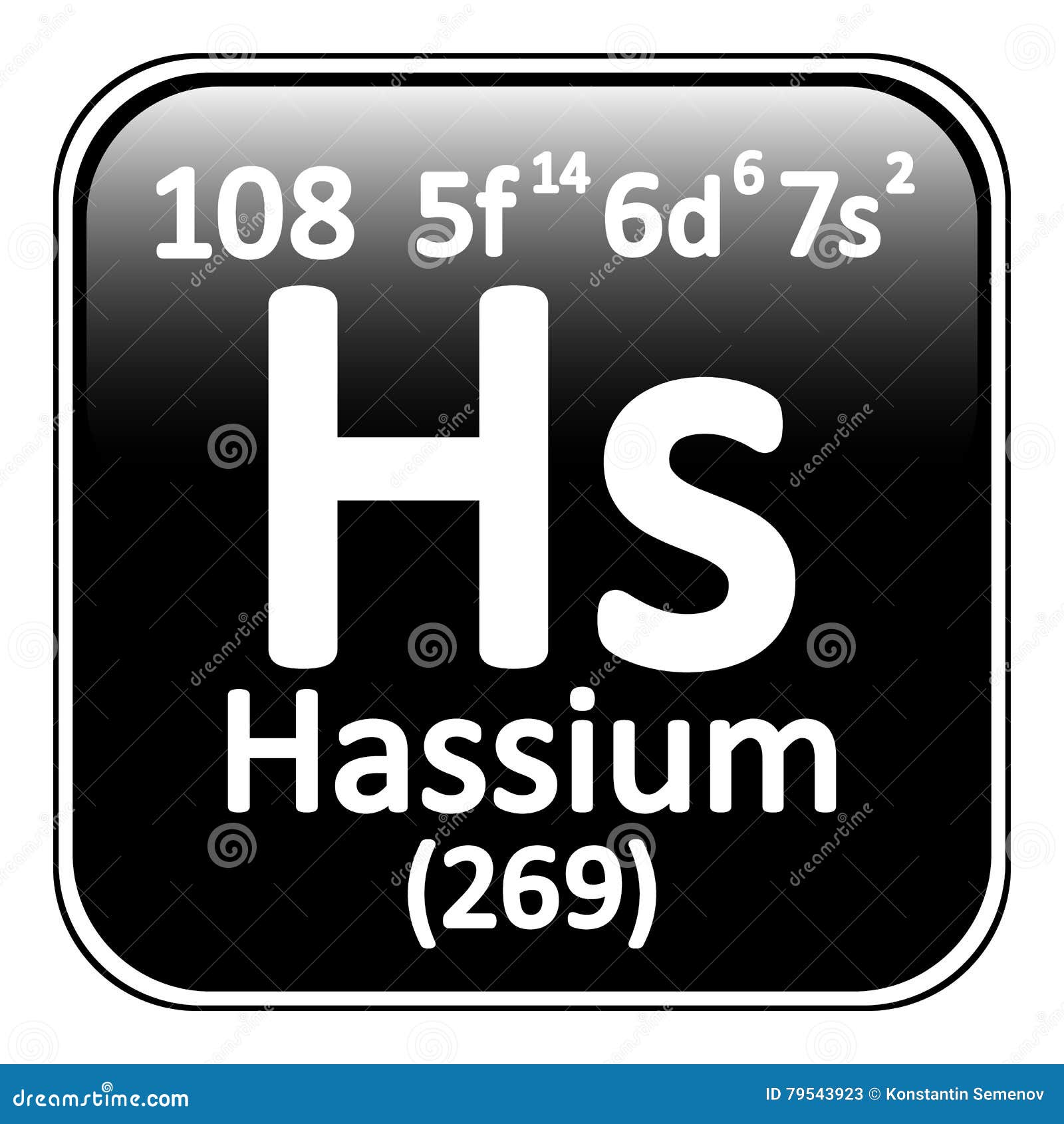 Element Of Hassium With Magnifying Glass Royalty-Free Stock Image ...