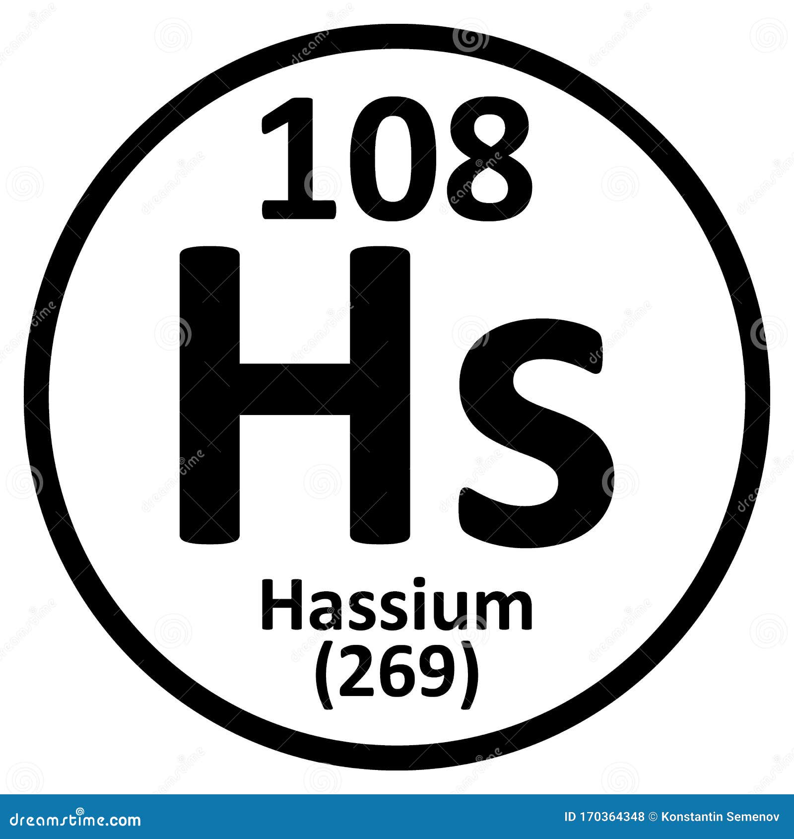 Element Of Hassium With Magnifying Glass Royalty-Free Stock Image ...