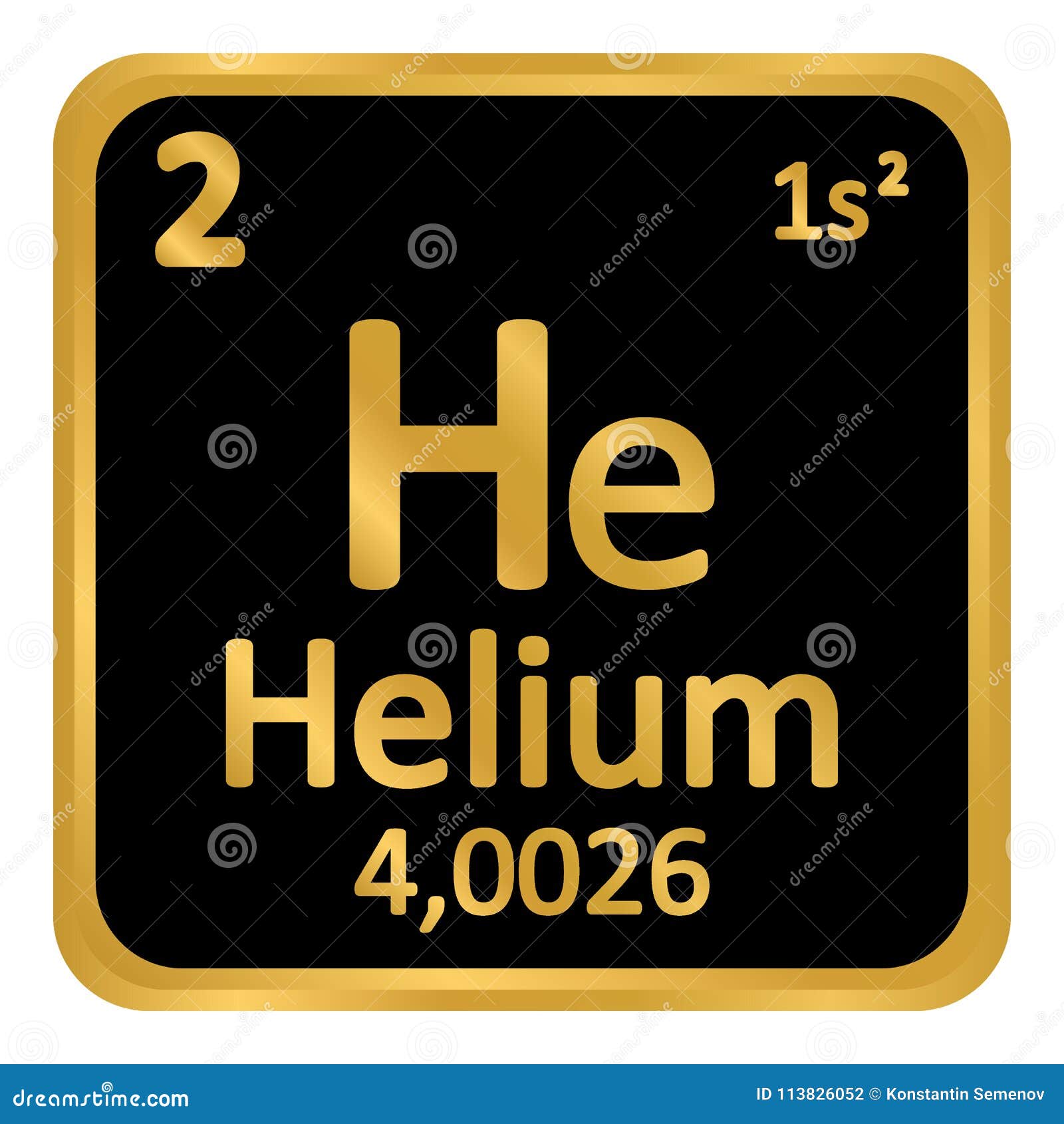 Periodic Table Element Helium Icon. Stock Illustration - Illustration ...
