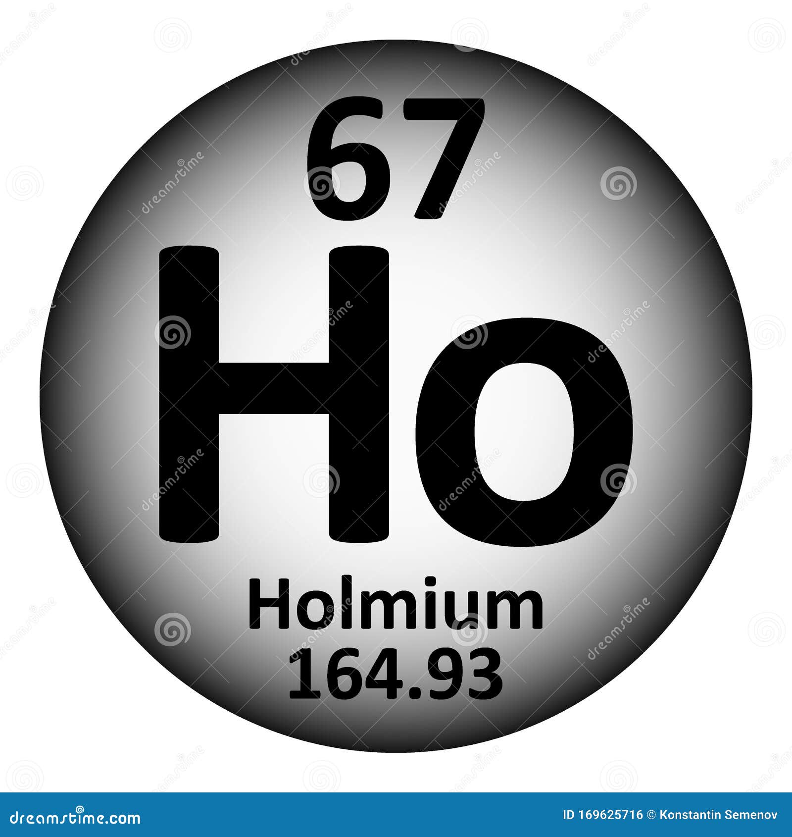 Holmium Icon. Ho Chemical Element. Atomic Number 67. Mass 164.93. Green ...