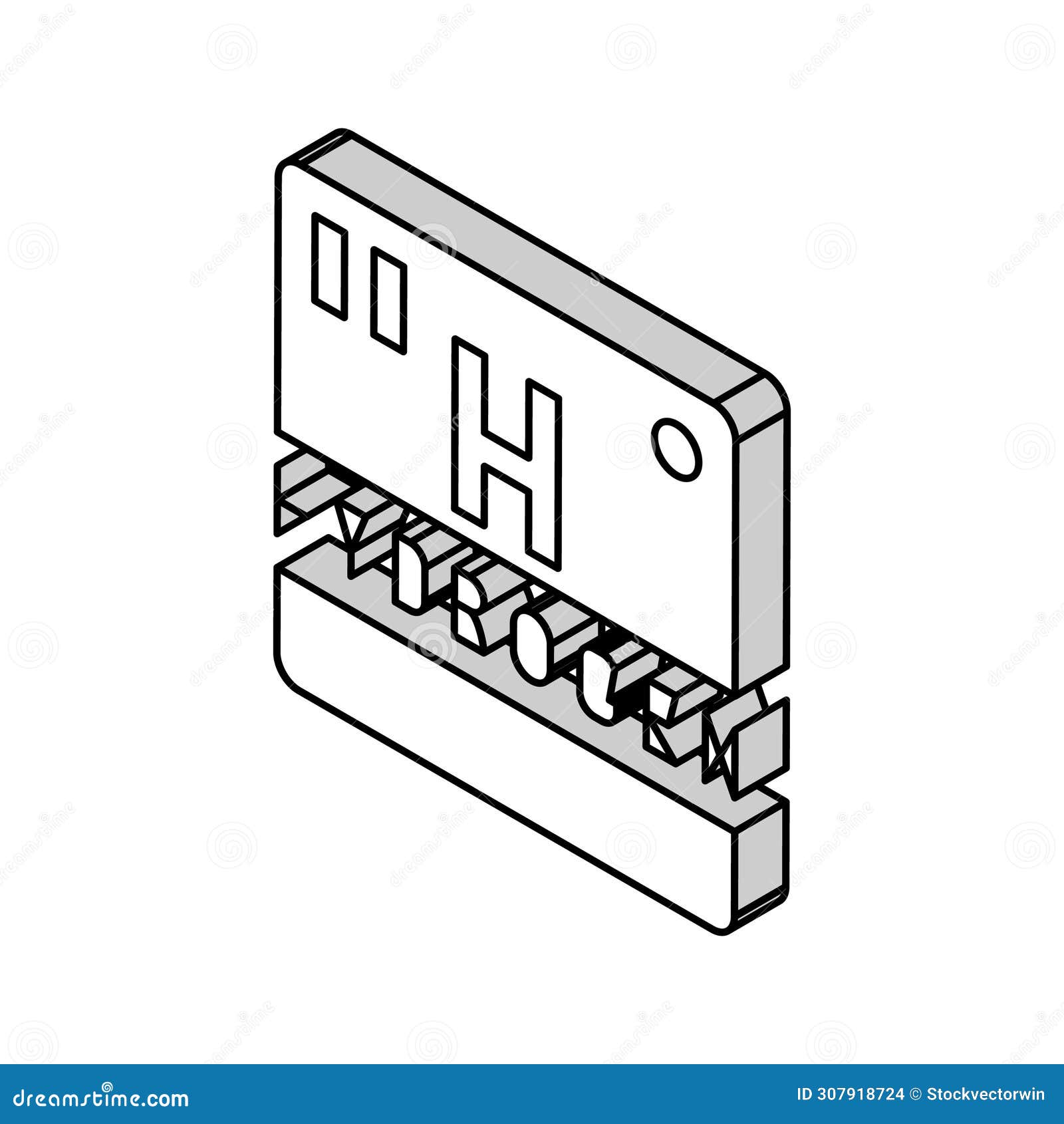 Periodic Table Element Hydrogen Isometric Icon Vector Illustration ...