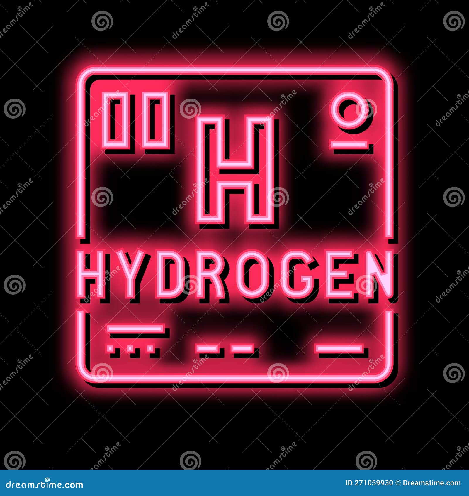 Periodic Table Element Hydrogen Neon Glow Icon Illustration Stock ...