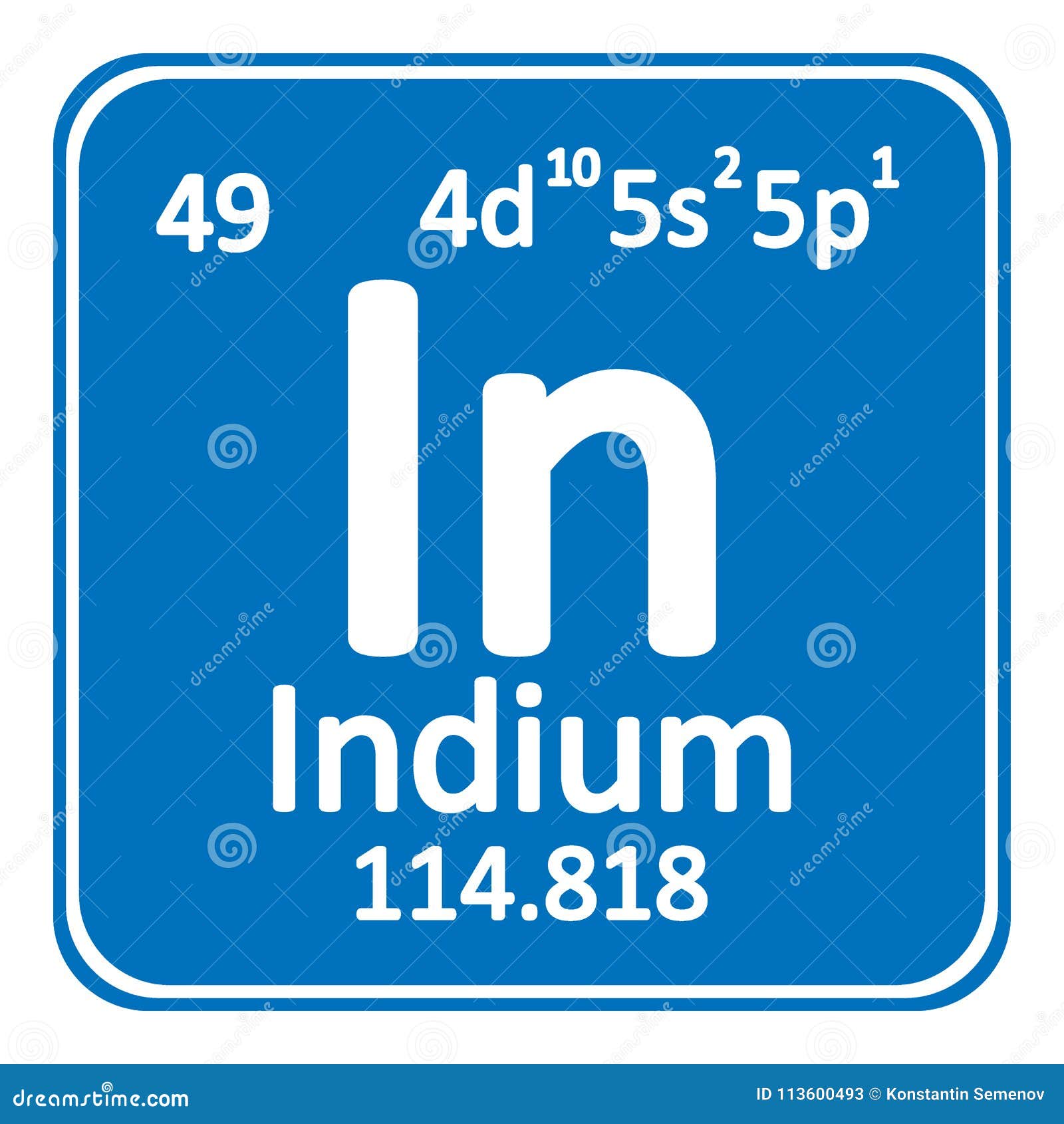 Periodic Table Element Indium Icon. Stock Illustration - Illustration ...