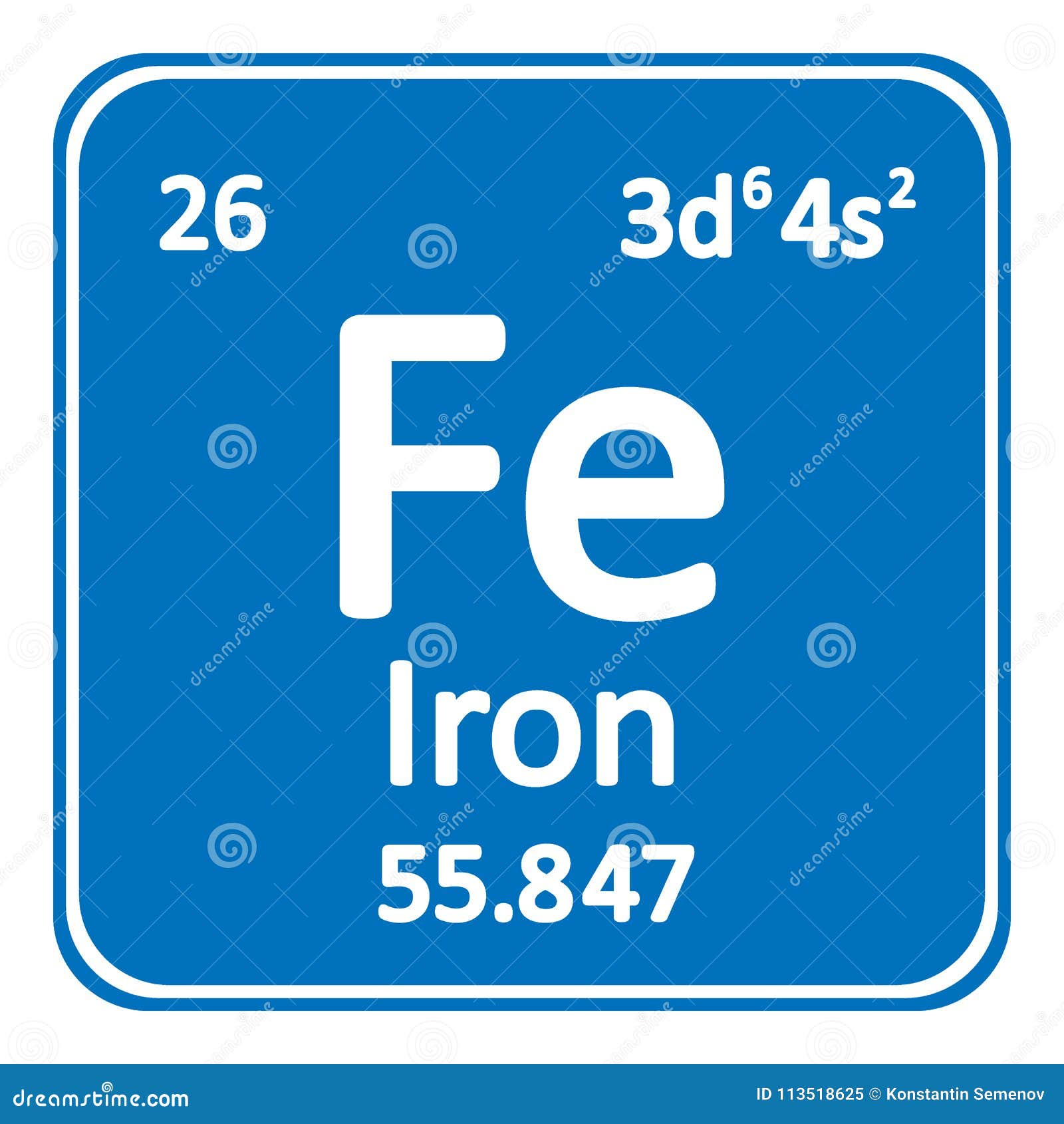 Element Iron, On The Periodic Table Of Elements, Element Symbol Fe ...