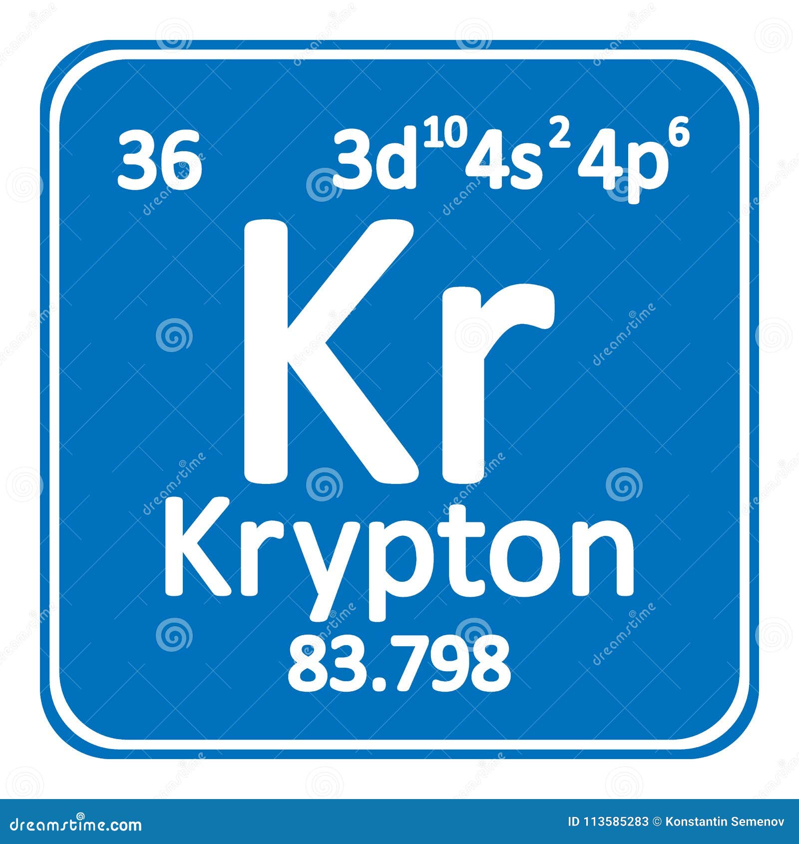 Periodic Table Element Krypton Icon. Stock Illustration - Illustration ...