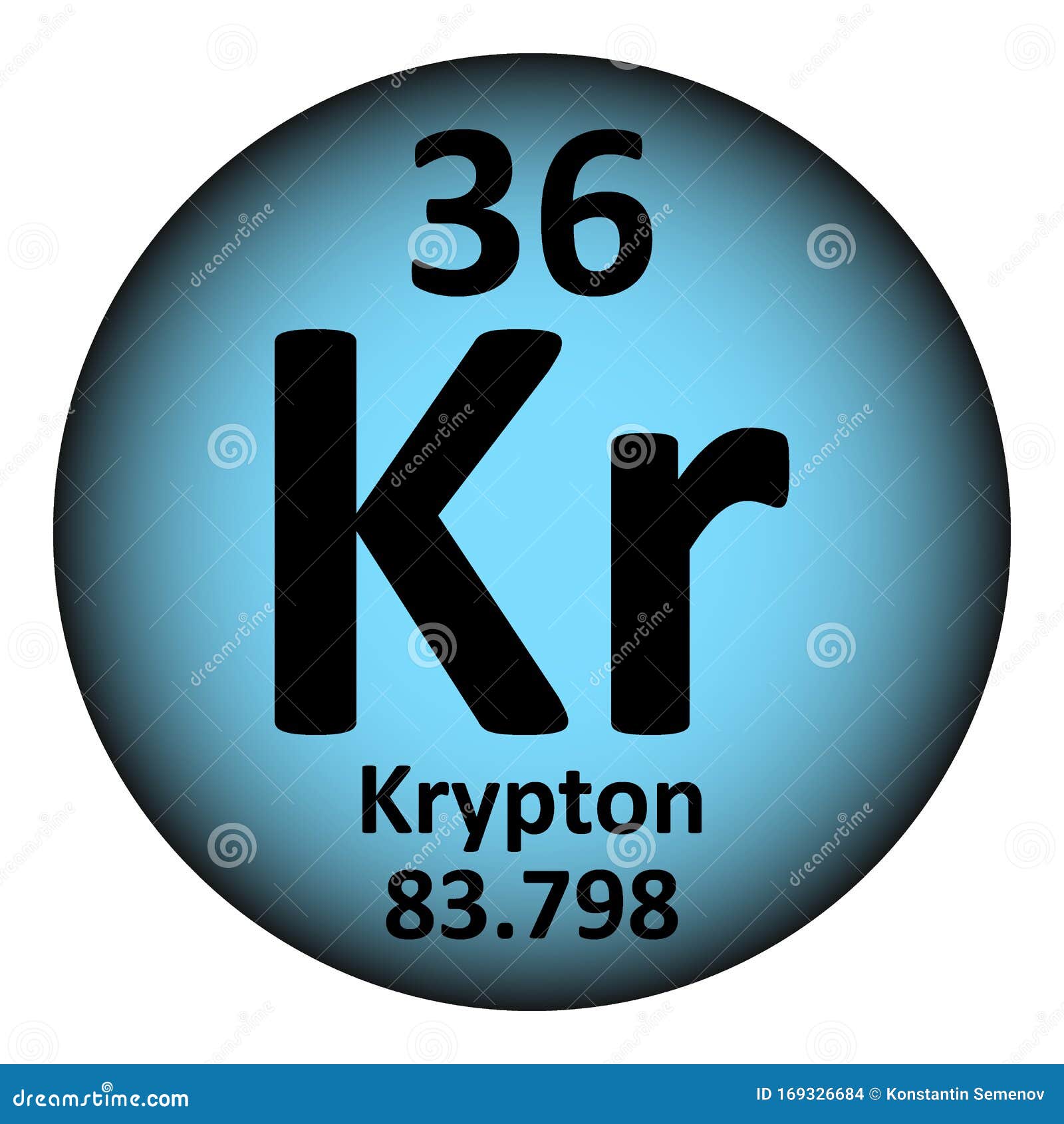 Krypton Icon. Mendeleev Table. Periodic Symbol. Chemical Element. Black ...