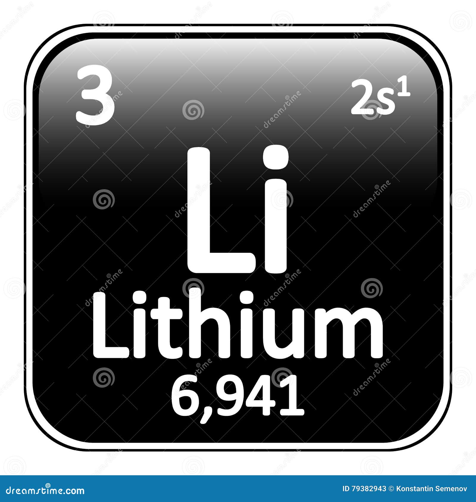 Lithium Icon Of 3 Types Color, Black And White, Outline. Isolated ...