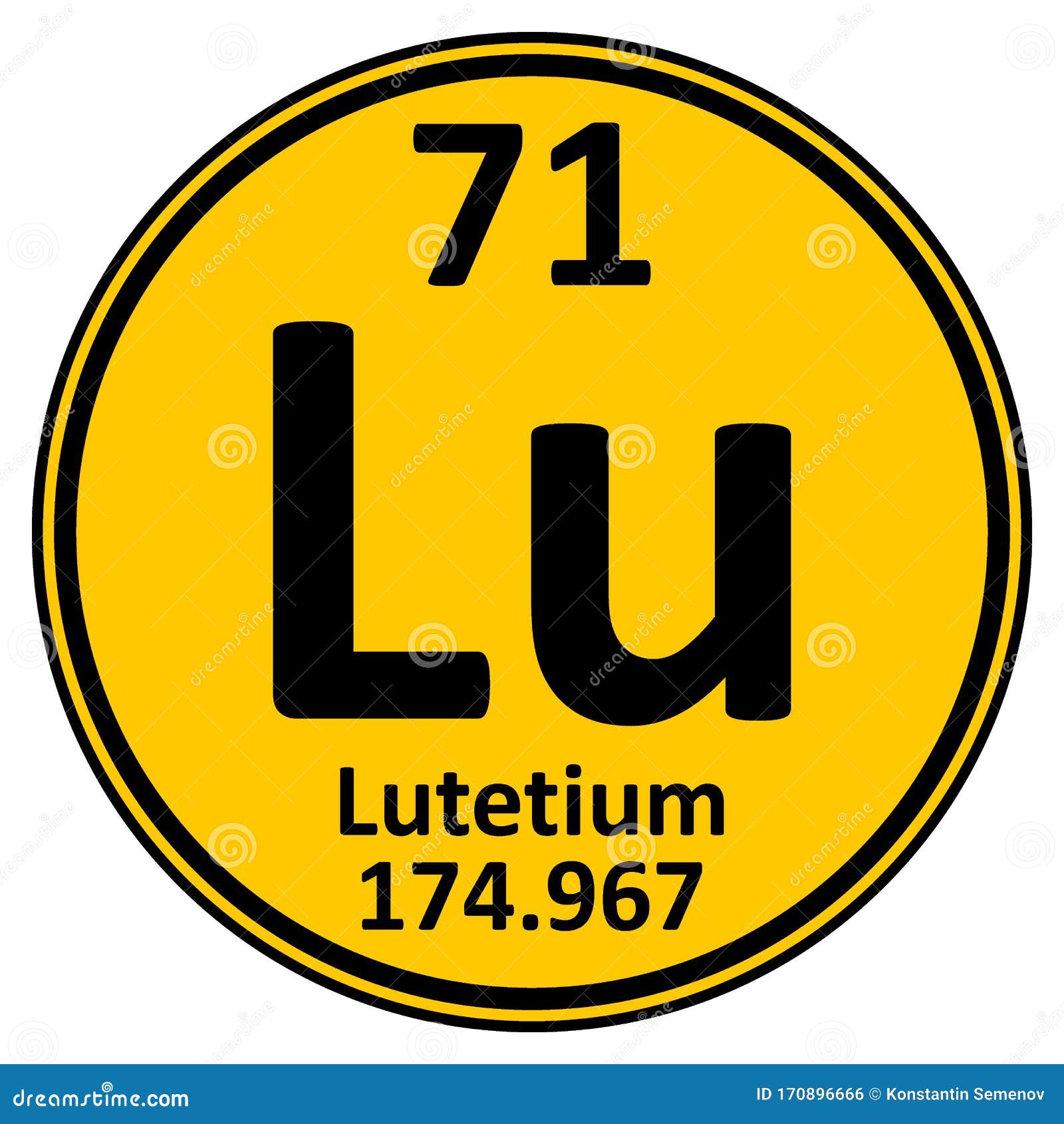 Element Of Lutetium With Magnifying Glass Royalty-Free Stock ...