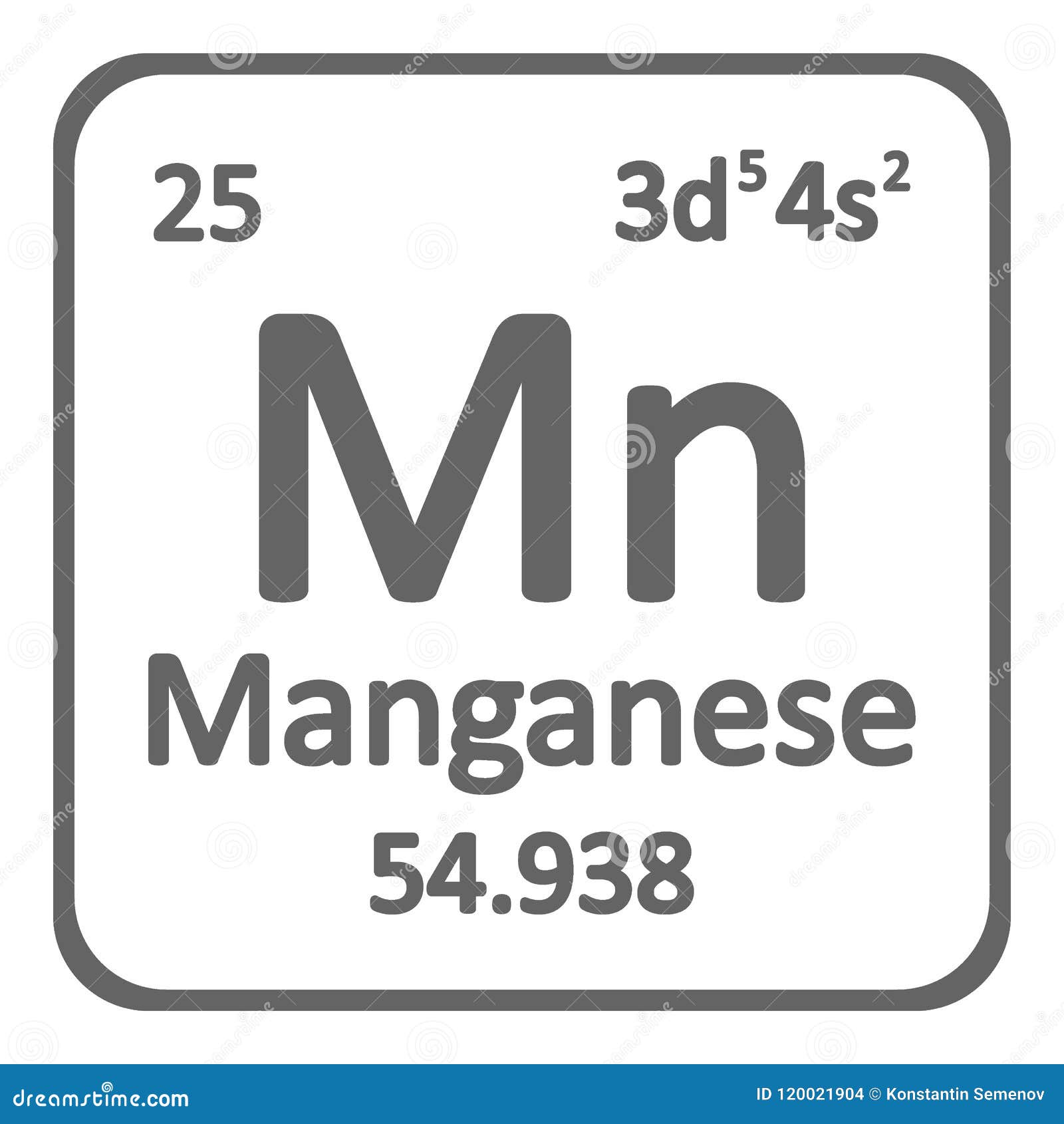 Periodic Table Element Manganese Icon Stock Illustration