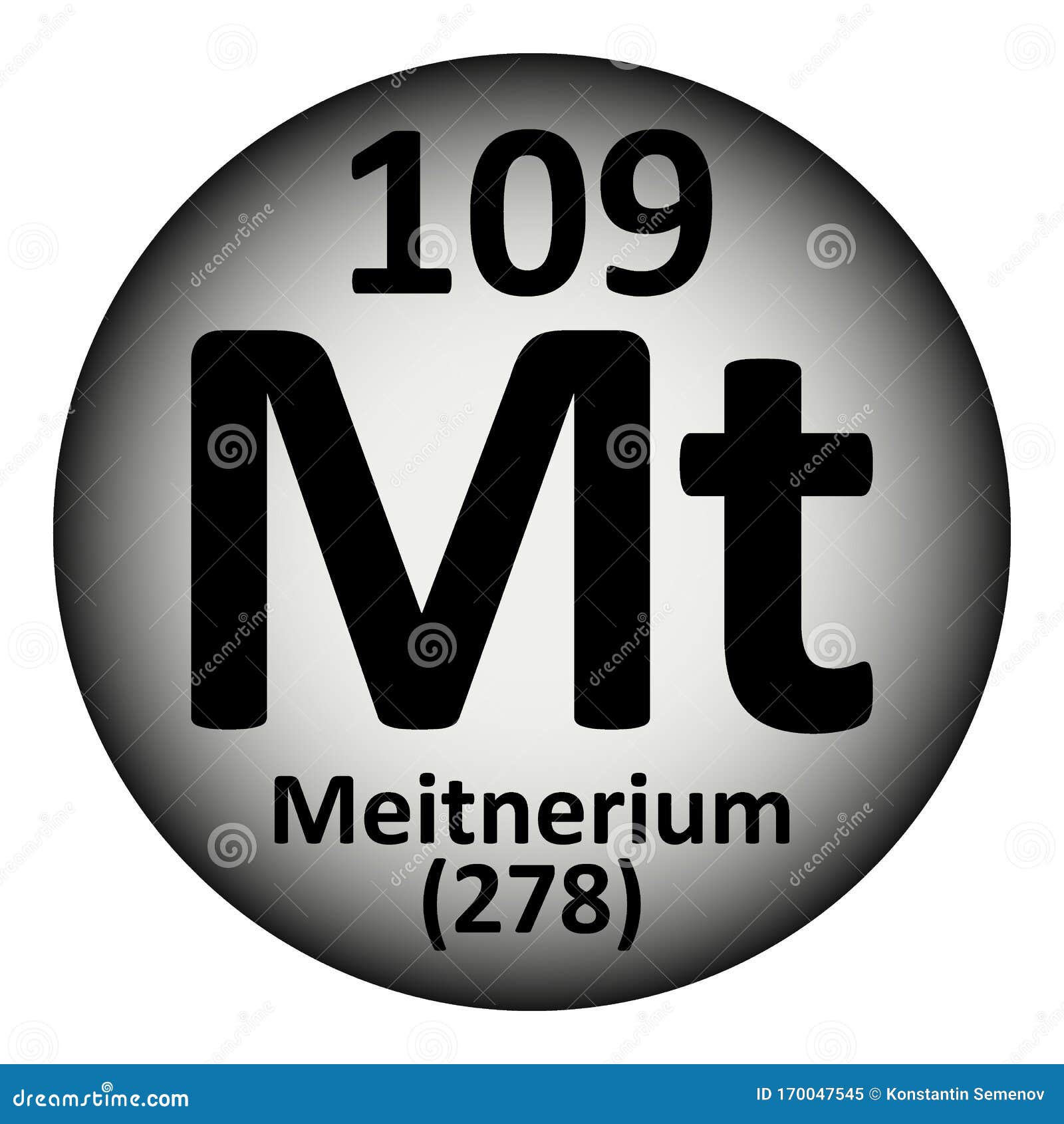 Periodic Table Element Meitnerium Icon Stock Illustration ...