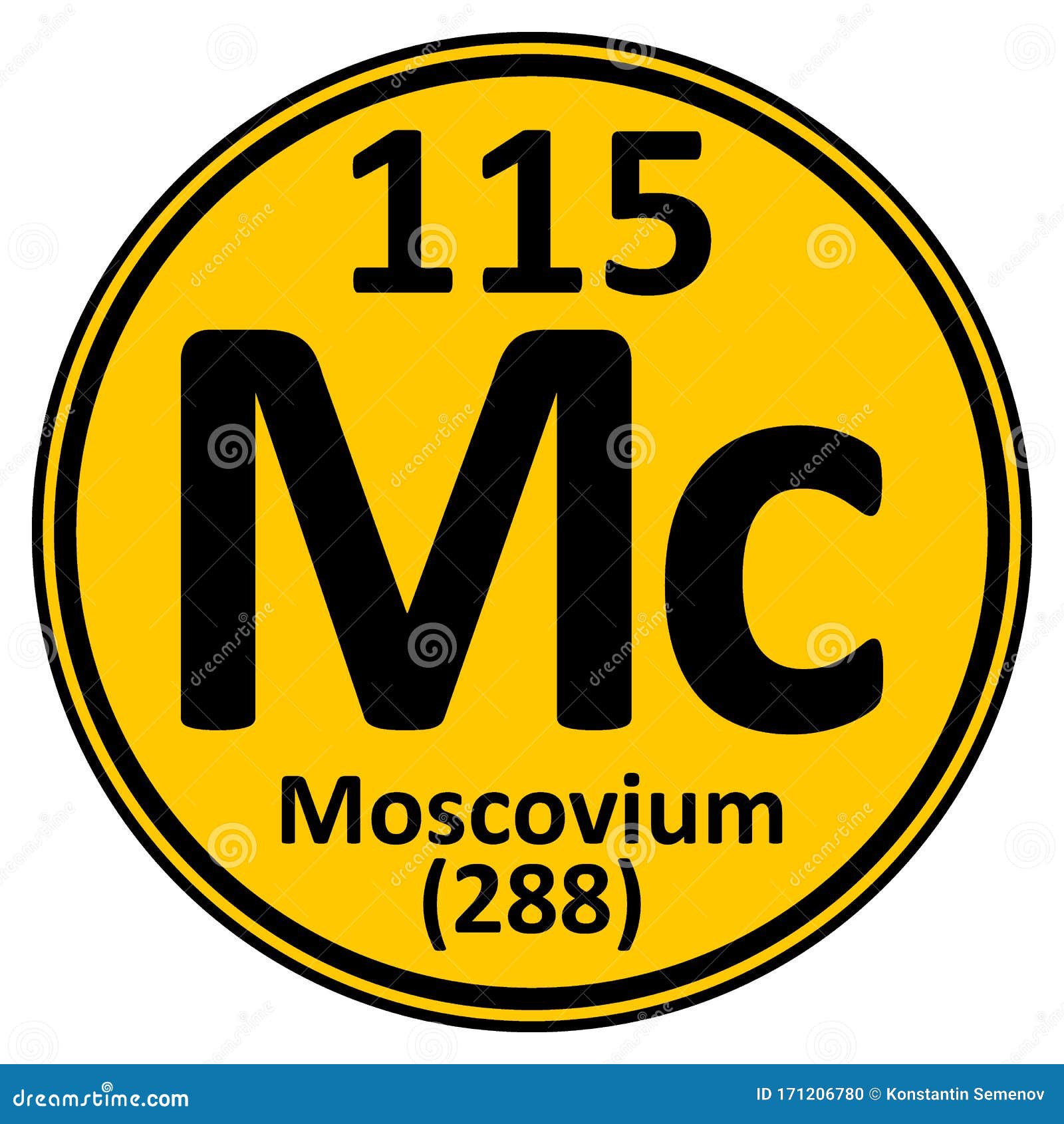 Periodic Table Element Moscovium Icon Stock Illustration - Illustration ...