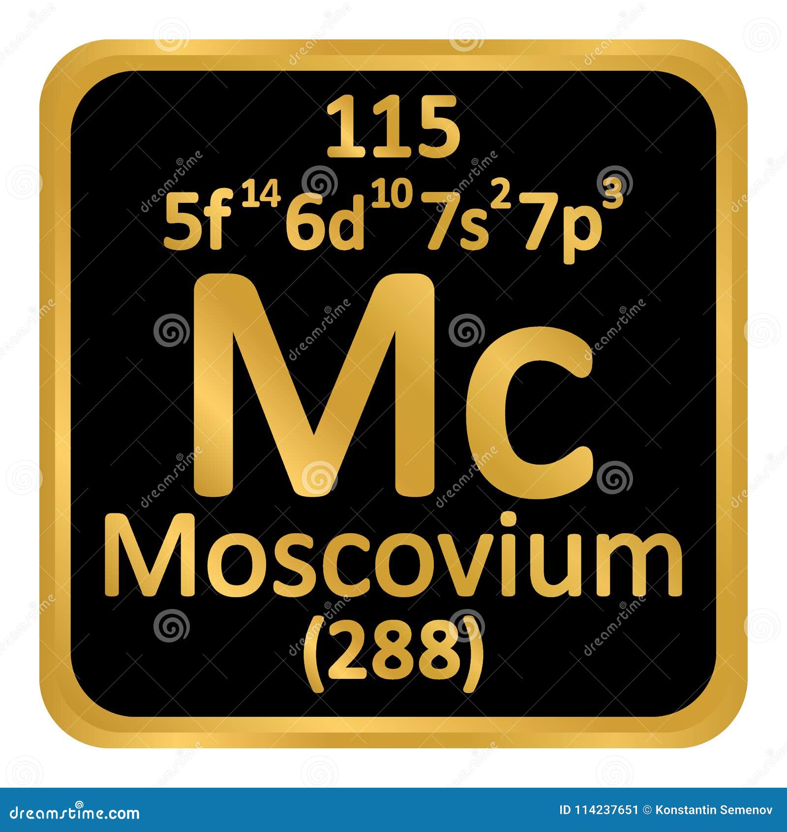 Periodic Table Element Moscovium Icon. Stock Illustration ...